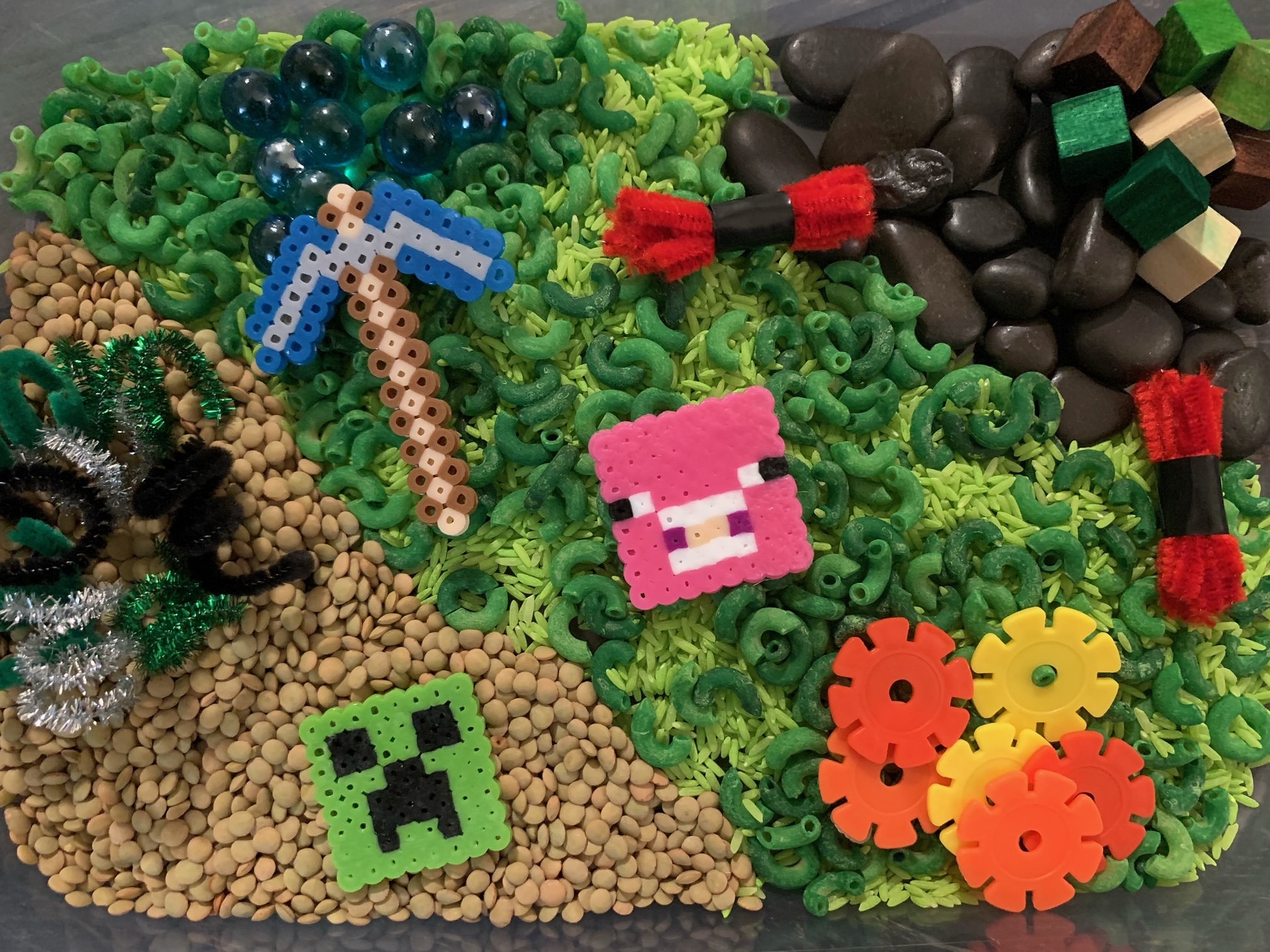 Minecraft - Creeper - Sensory Bin Activity Kit for Kids - Etsy