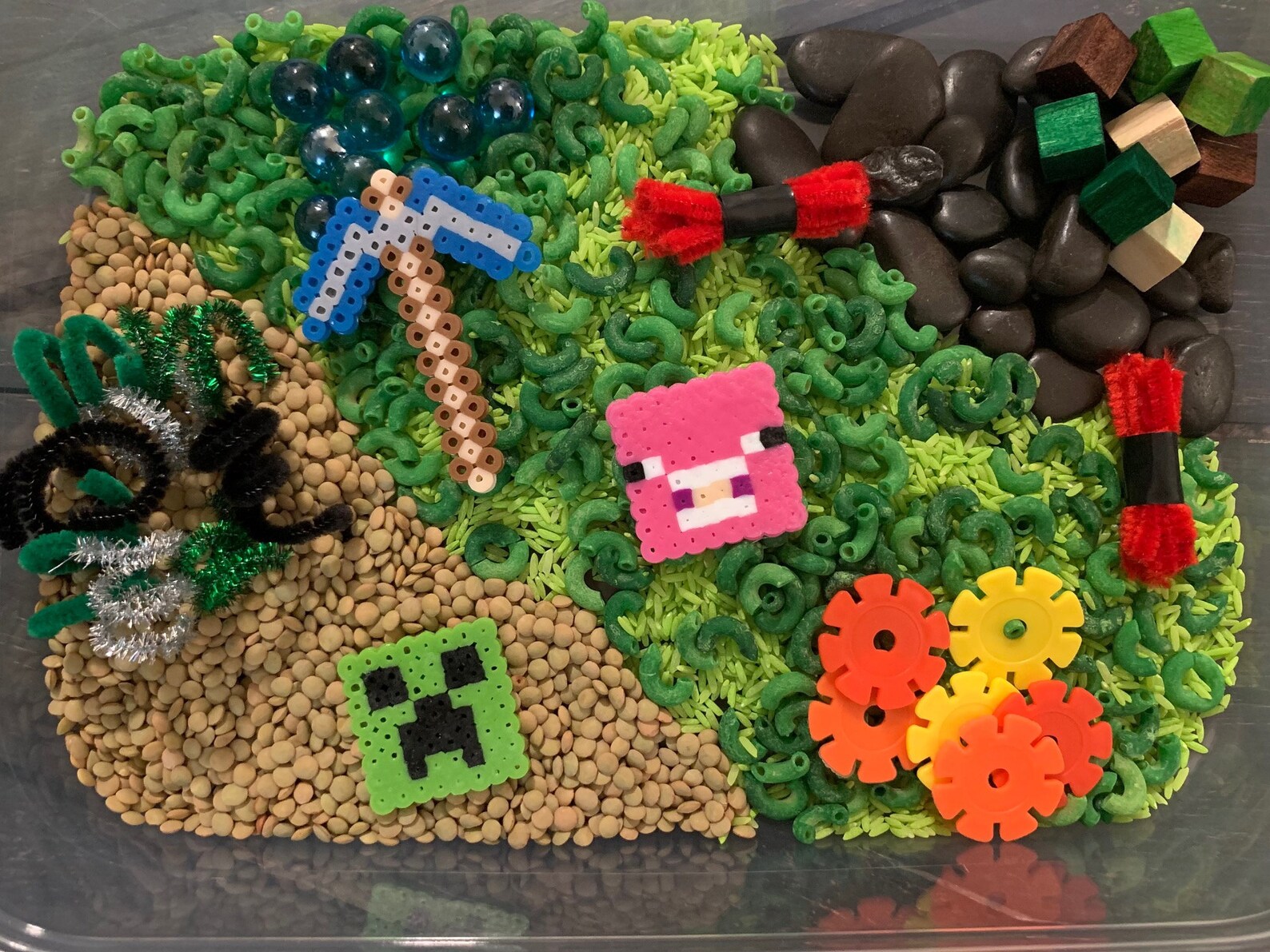 Minecraft - Creeper - Sensory Bin Activity Kit for Kids - Etsy