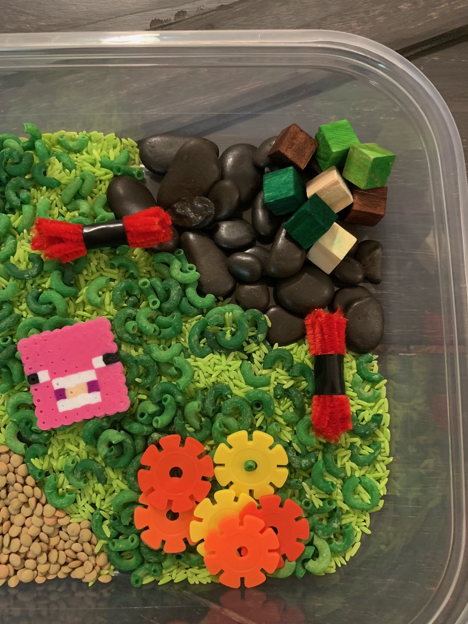 Minecraft - Creeper - Sensory Bin Activity Kit for Kids - Etsy