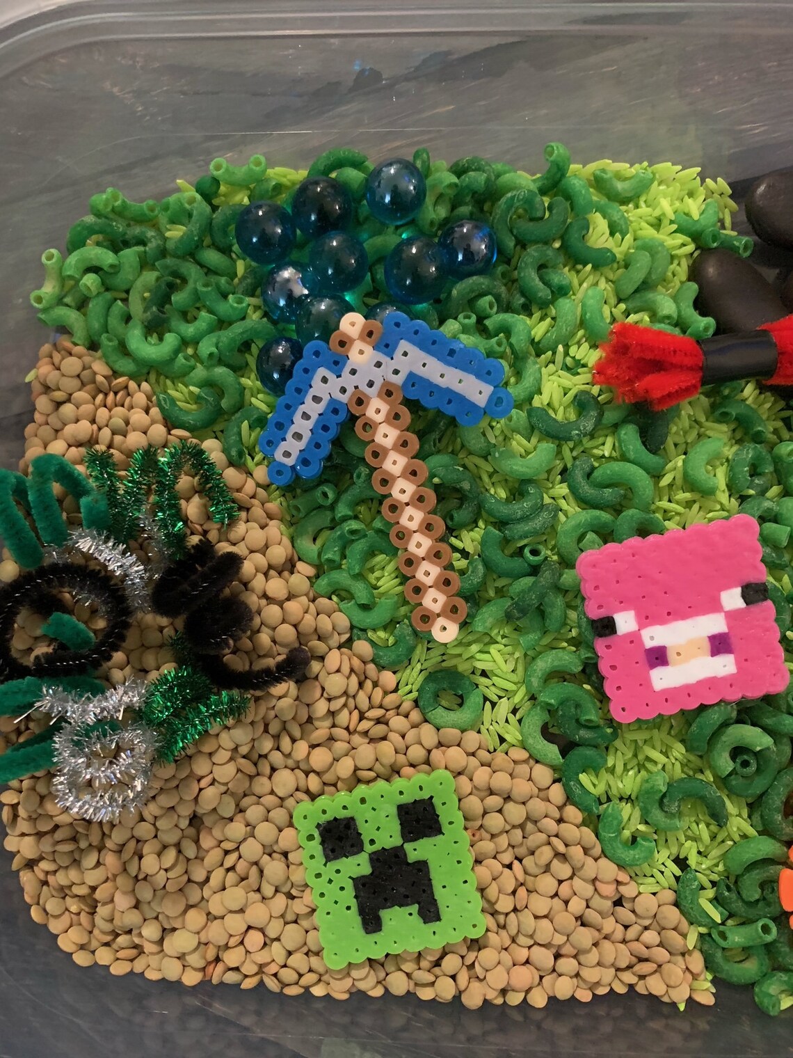 Minecraft - Creeper - Sensory Bin Activity Kit for Kids - Etsy