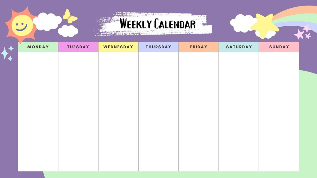 Kids Weekly Planner Printable | PDF Download | Child-friendly Schedule ...