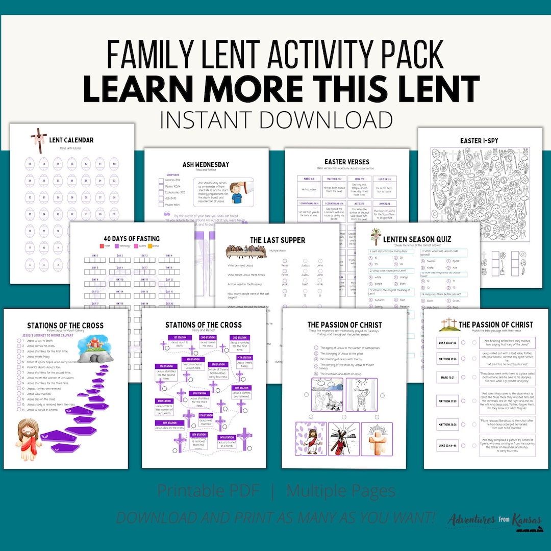 Easter Lent Activity Sheets Family Lent Activity Worksheets Lent Games ...