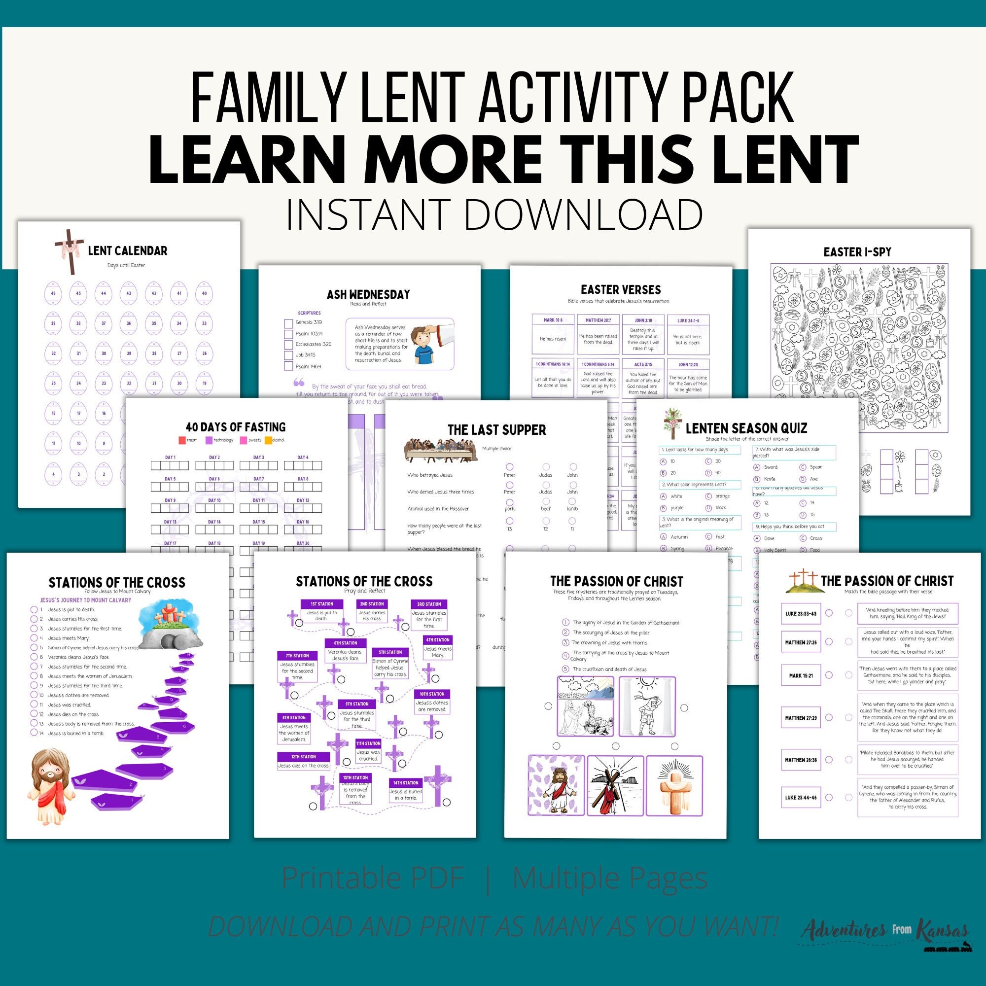 Easter Lent Activity Sheets Family Lent Activity Worksheets Lent Games ...