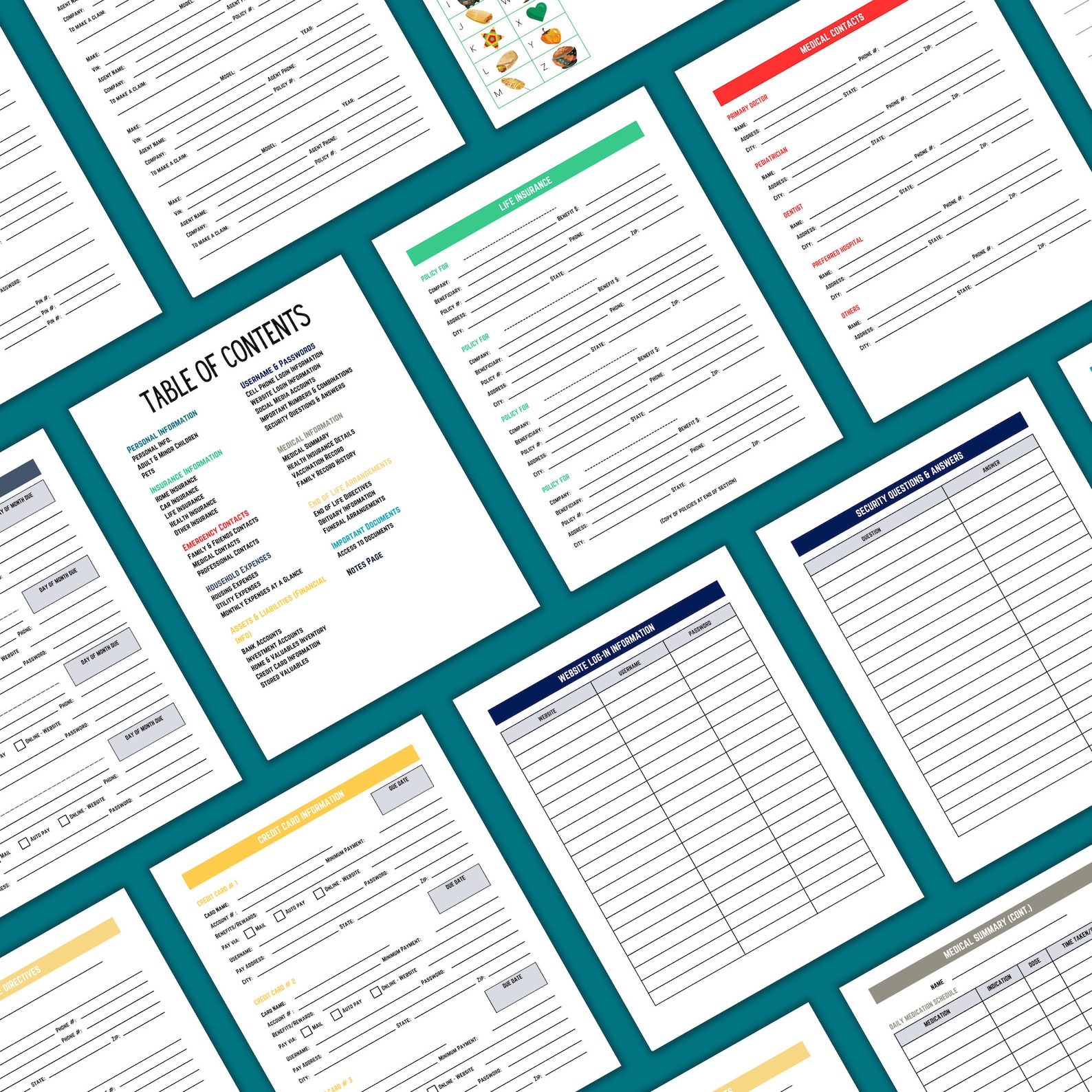 Fillable Emergency Binder Printable for in Case of Emergency What If ...