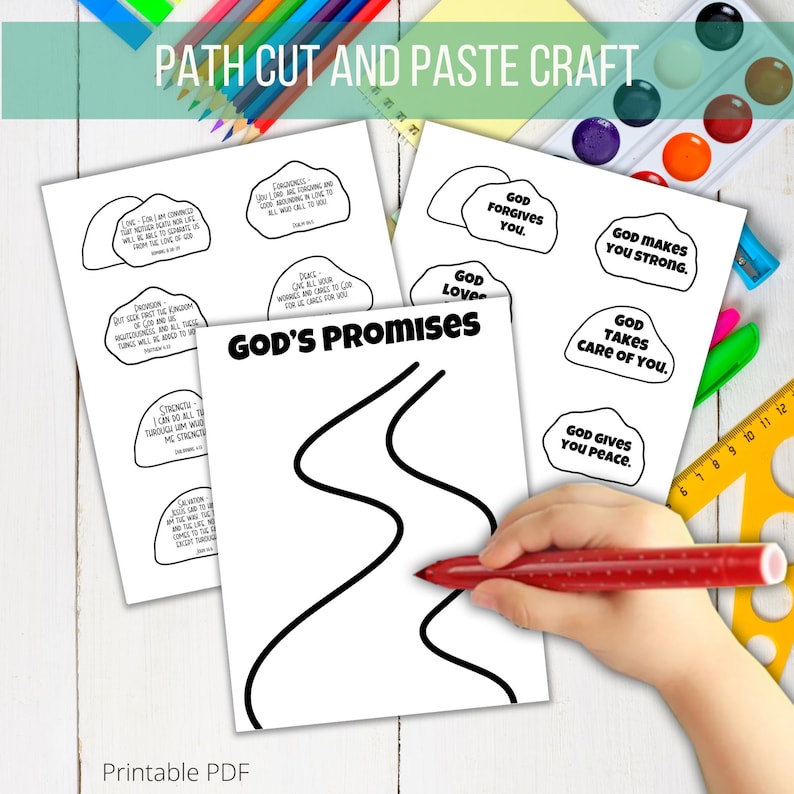 God's Promises Path Christian Craft Kit, Printable Bible Story Activity ...