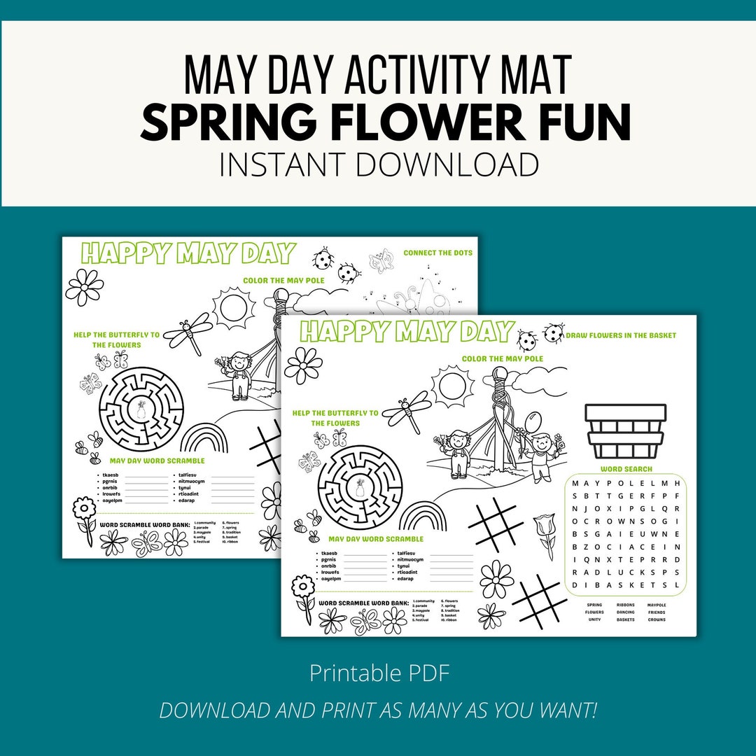 Personalized May Day Activity Placemat | Customize First of May ...