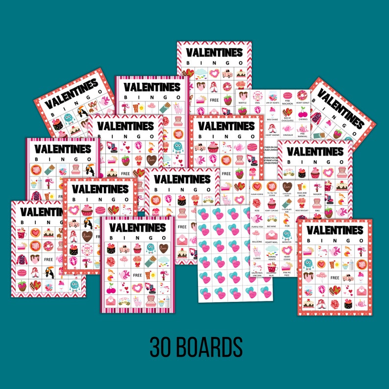 Valentine BINGO Game Printable Valentine's Party Game Seasonal Bingo ...