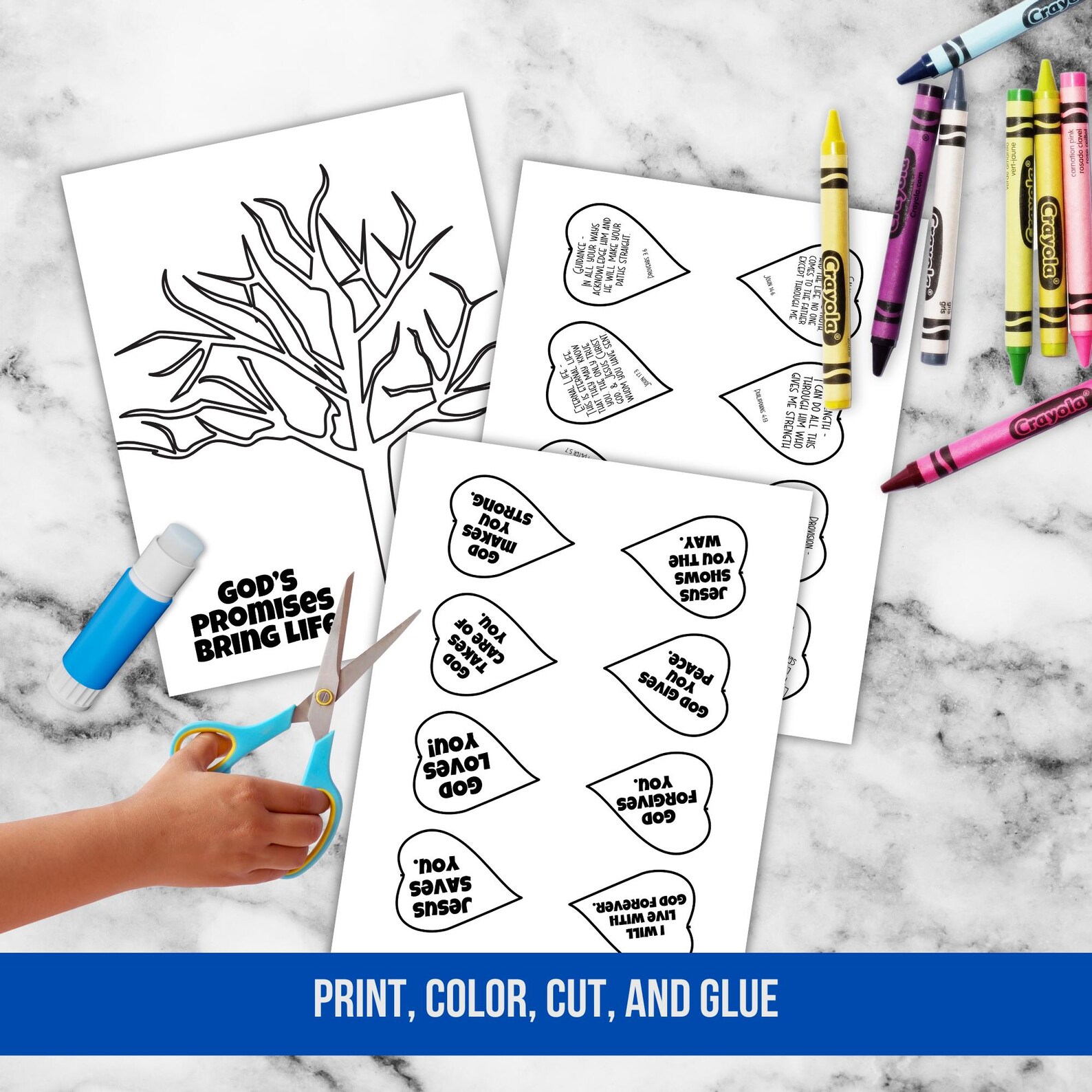 God's Promises Tree Christian Craft Kit, Printable Activity for Sunday ...