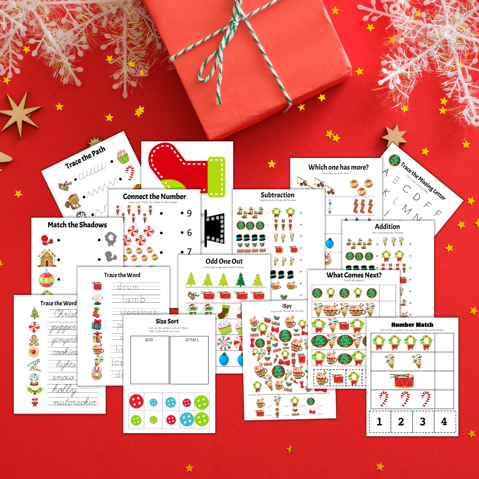 Printable Christmas Activities Christmas Preschool Math - Etsy
