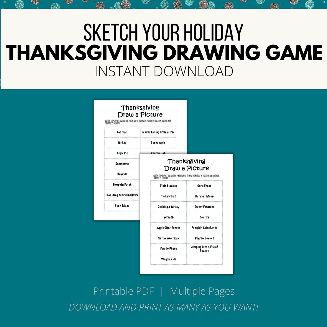 Printable Thanksgiving Draw a Picture Game Great for Parties ...