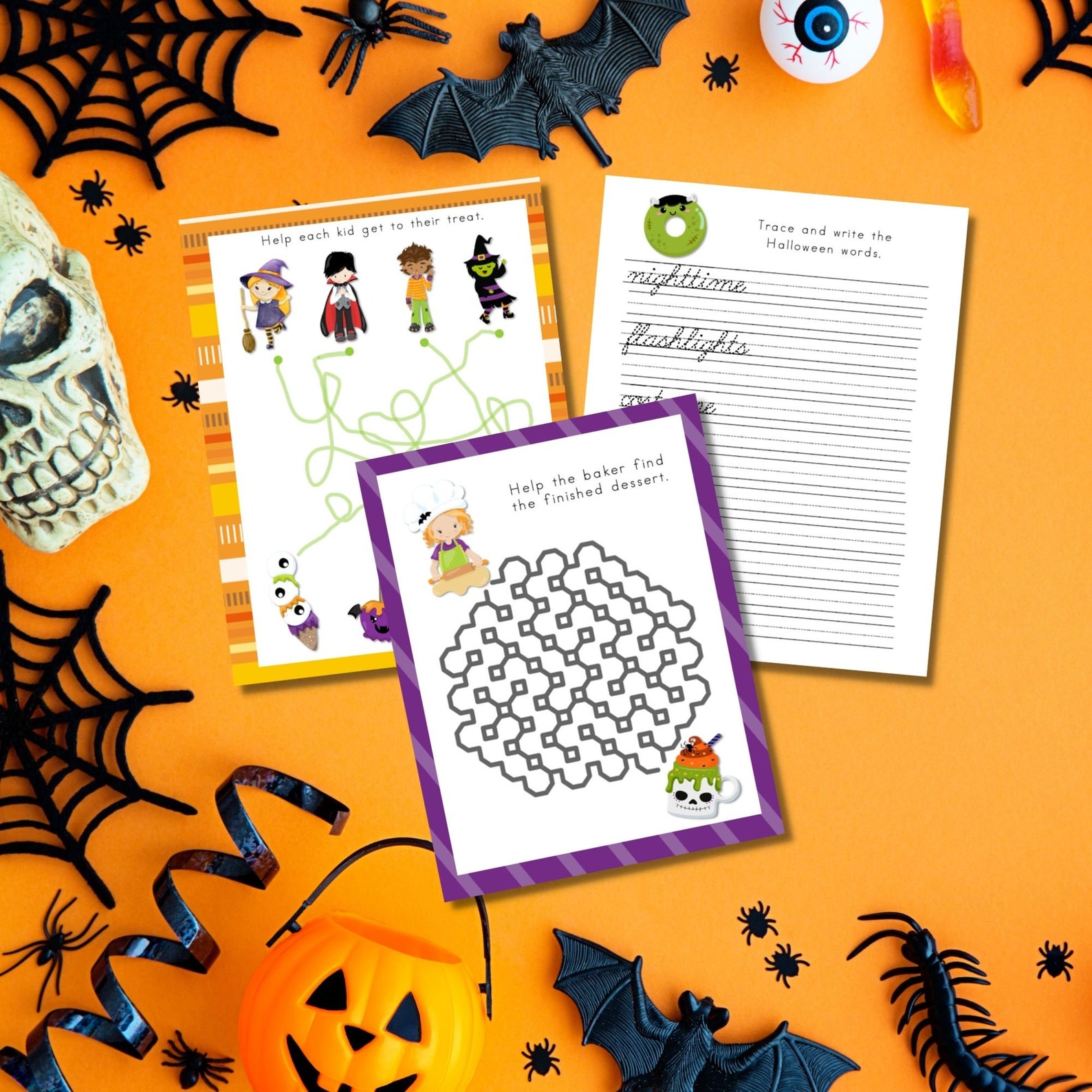 Wacky Halloween Cursive Activity Packet Fun Kids Printable - Etsy