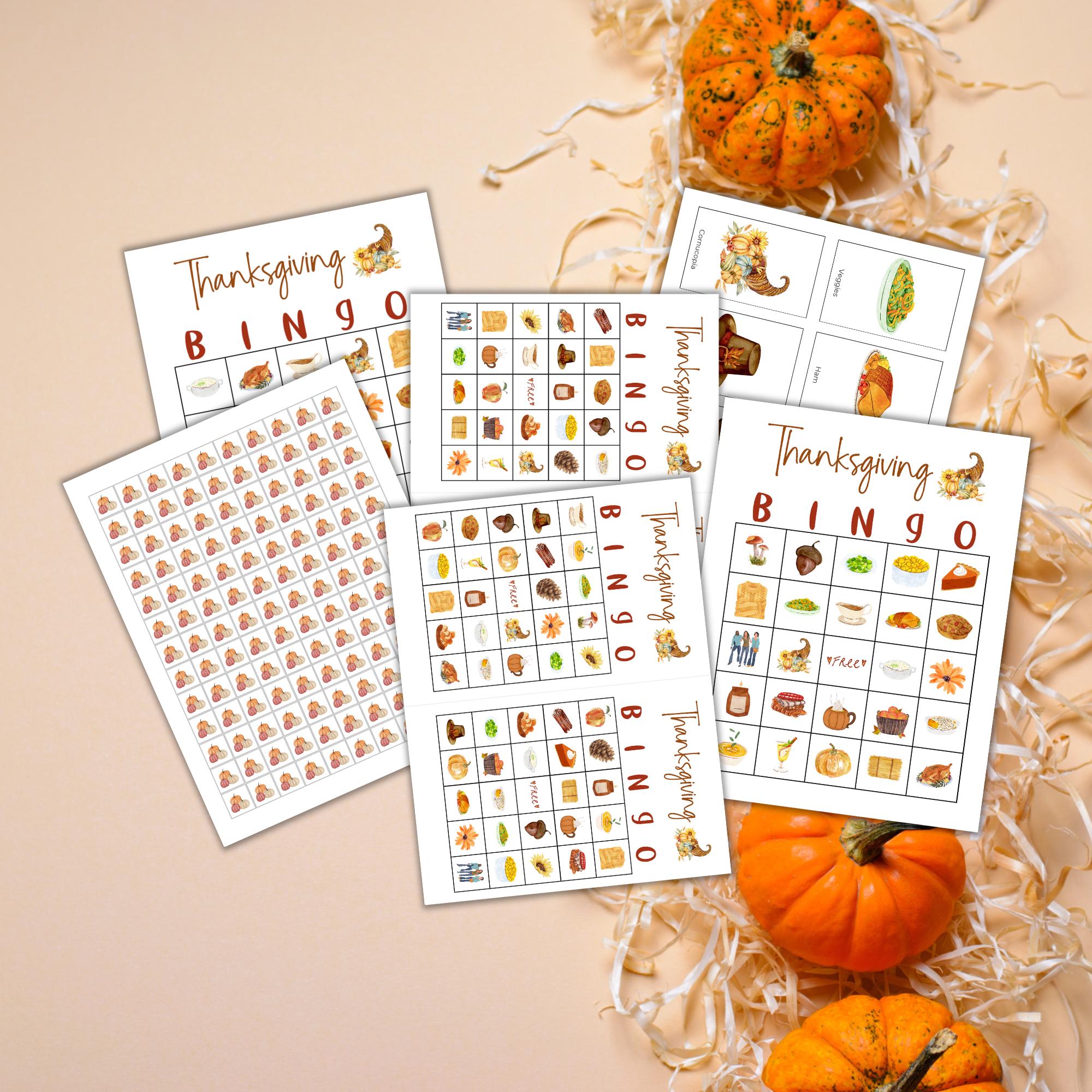 Thanksgiving Family Bingo Printable Thanksgiving Friends Senior ...