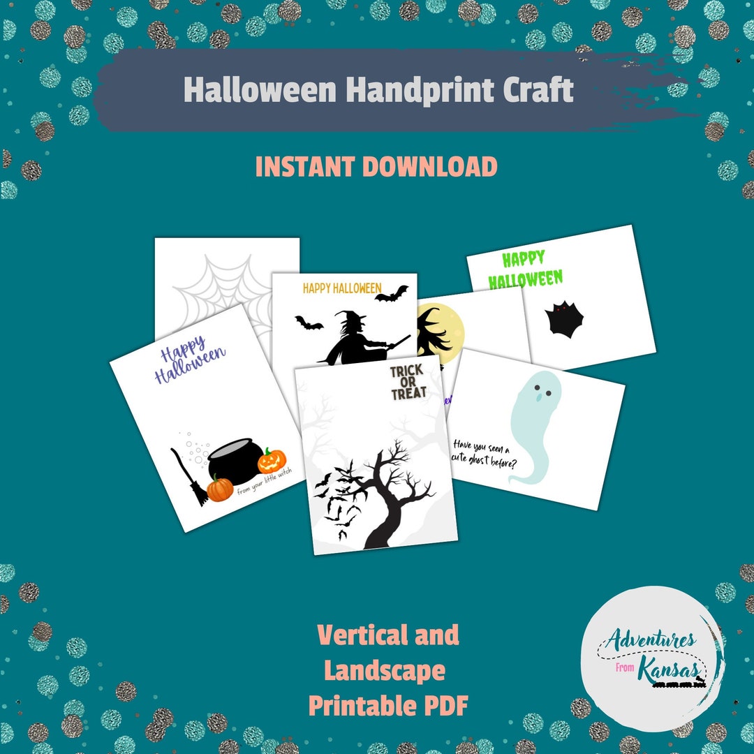 Halloween Printable Craft Handprint Art Activity Bundle for Toddlers ...