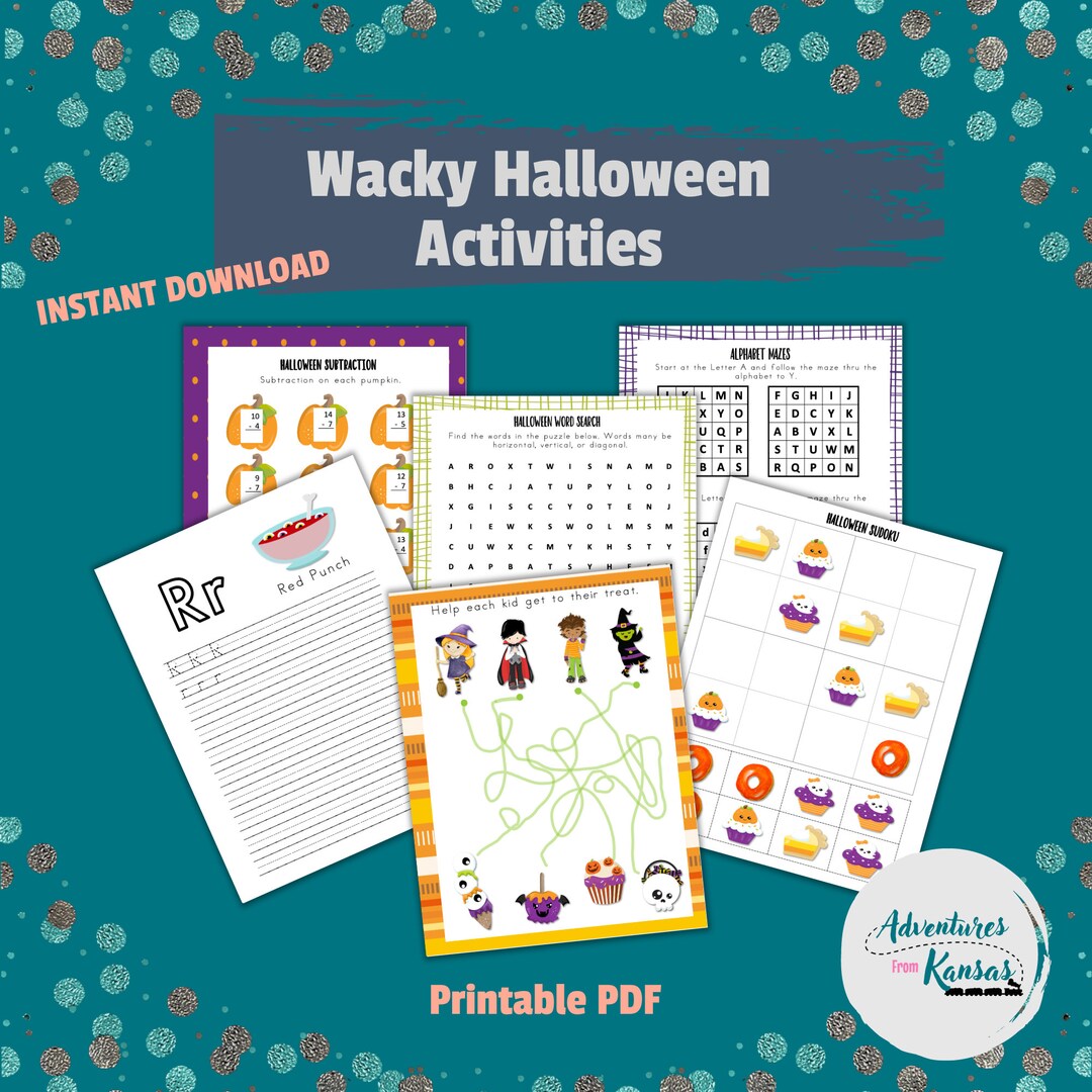 Wacky Halloween Activity Packet Fun Printable Halloween Worksheets ...