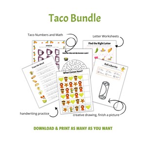 Cinco De Mayo Taco Activity Sheets Mexican Food Worksheets for ...