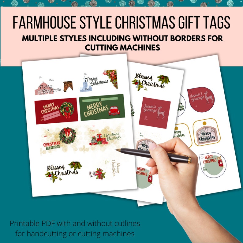 Farmhouse Country Printable Gift Tags | Christmas Country Gift Tags ...