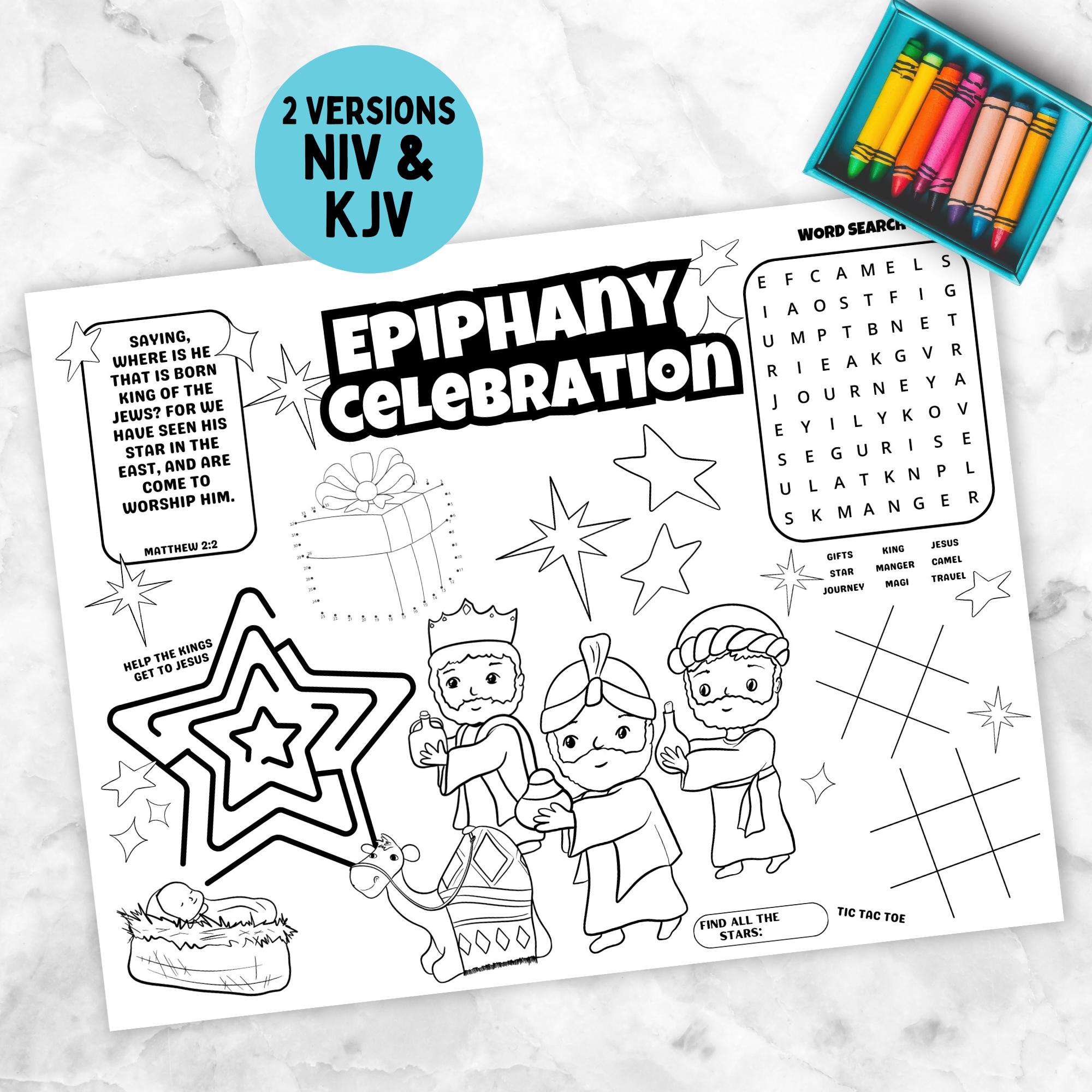 Epiphany Kids Printable Activity Placemat, 3 Wise Men Gift Symbols ...