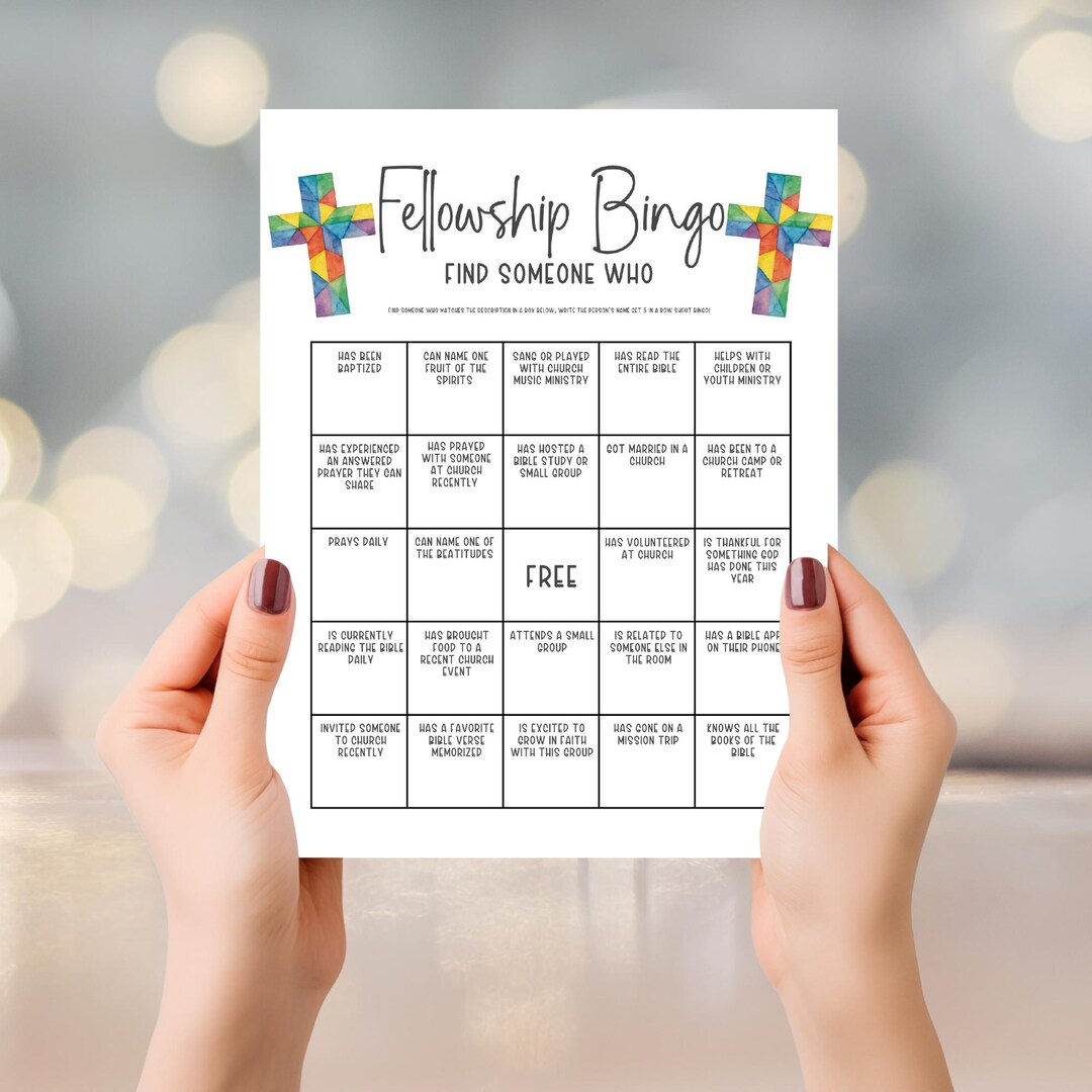 Fellowship Bingo Find Someone Who, Christian Church Bingo Icebreaker ...