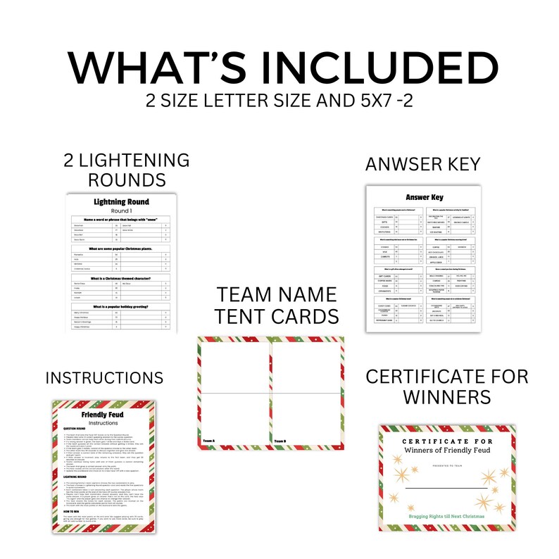 Christmas Trivia Friendly Feud Game for Teams, Families, and Friends ...
