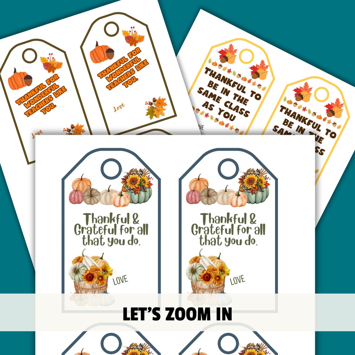 Printable Thanksgiving Tags Bundle, Thanksgiving Appreciation, Thankful ...