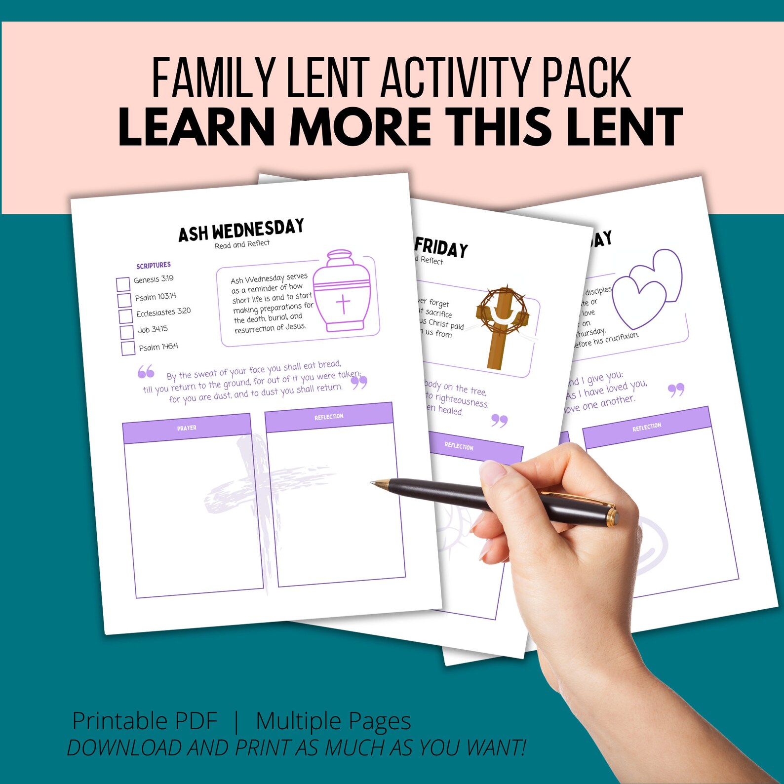 Easter Lent Activity Sheets Family Lent Activity Worksheets Lent Games ...
