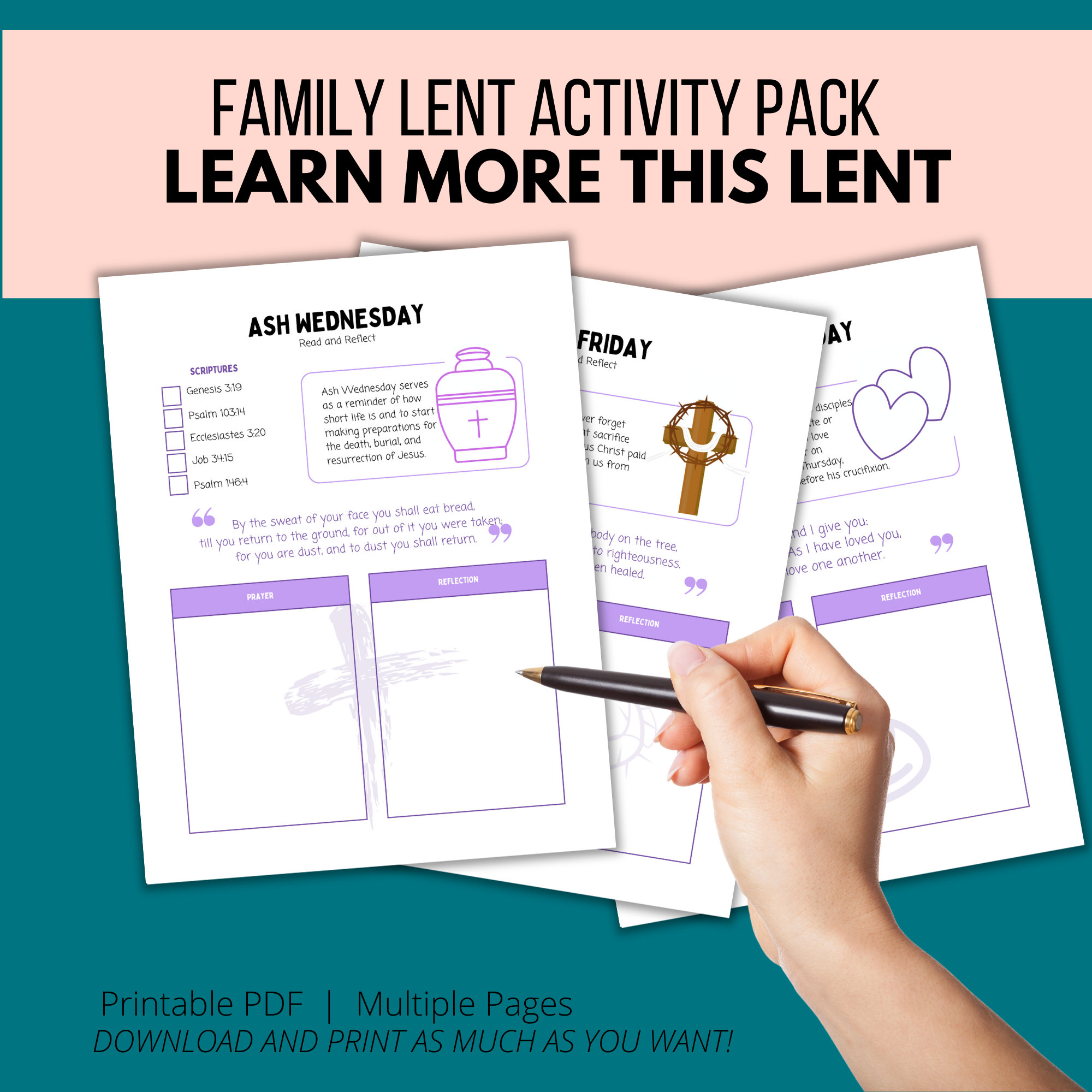 Easter Lent Family Activity Sheets, Easter Lent Games for Kids, Bible ...