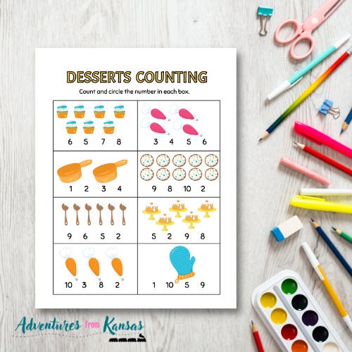 Hojas de conteo para niños imprimibles / Conteo de unidades para niños ...