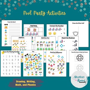 Pool Party Themed Kid Printables | Summertime Activities for Kids ...