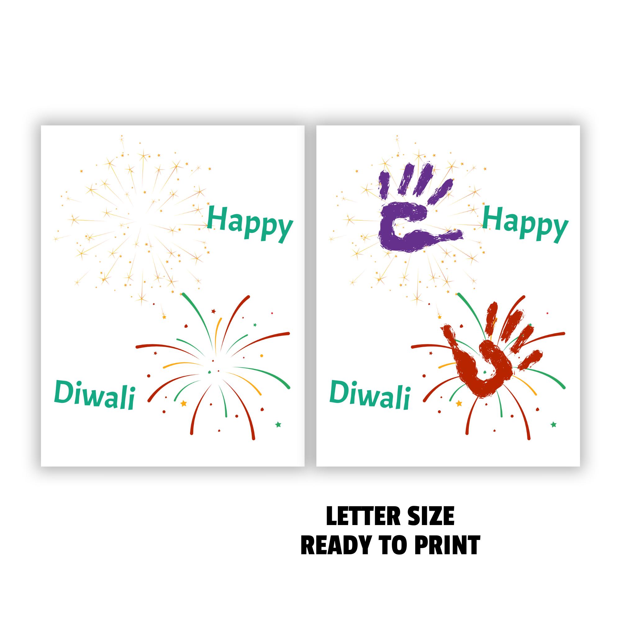 Diwali Handprint Keepsake Gift Craft | Printable Diya Festival of ...