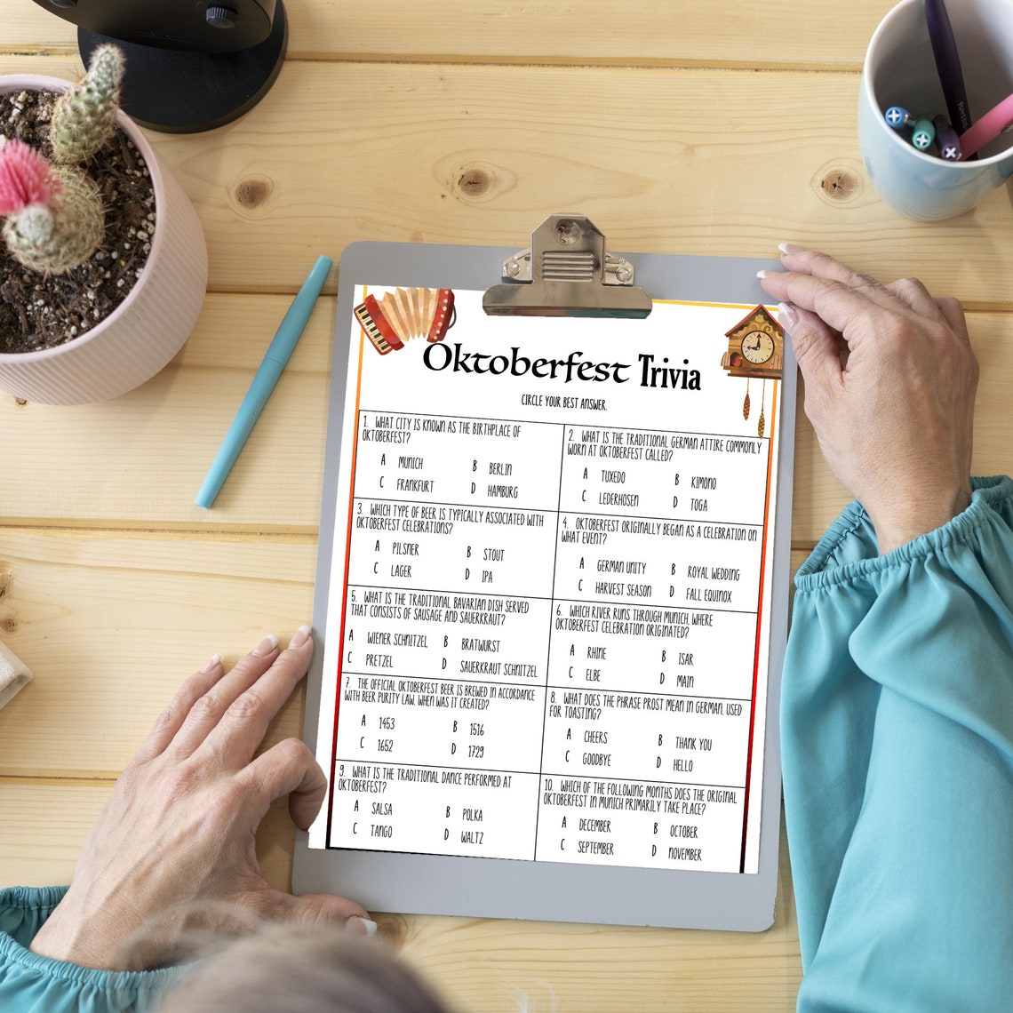 Oktoberfest Trivia Party Game Printable Bundle for Fun Holiday Pages ...