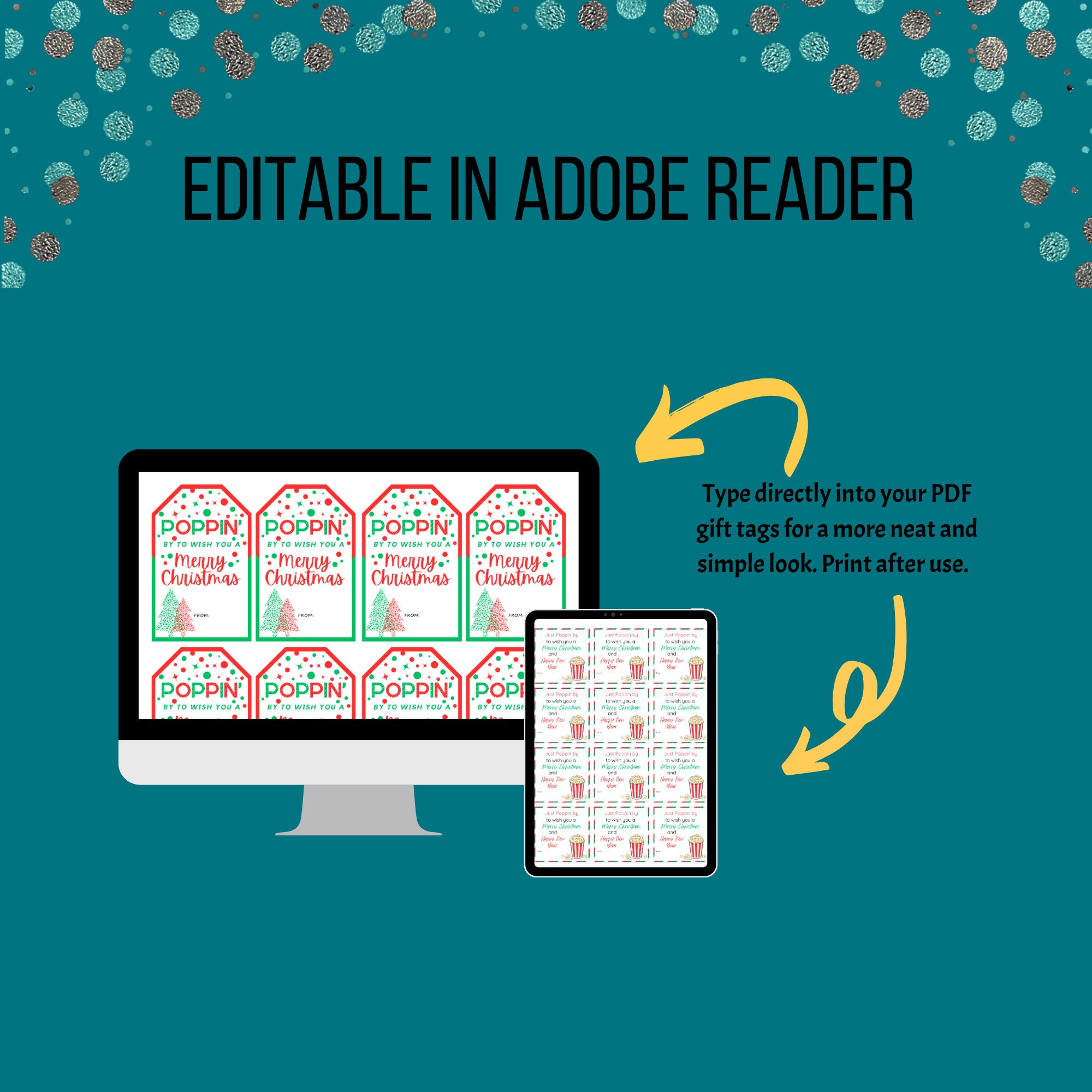 Fillable Popping by Gift Tags Printable Funny Christmas Tags - Etsy