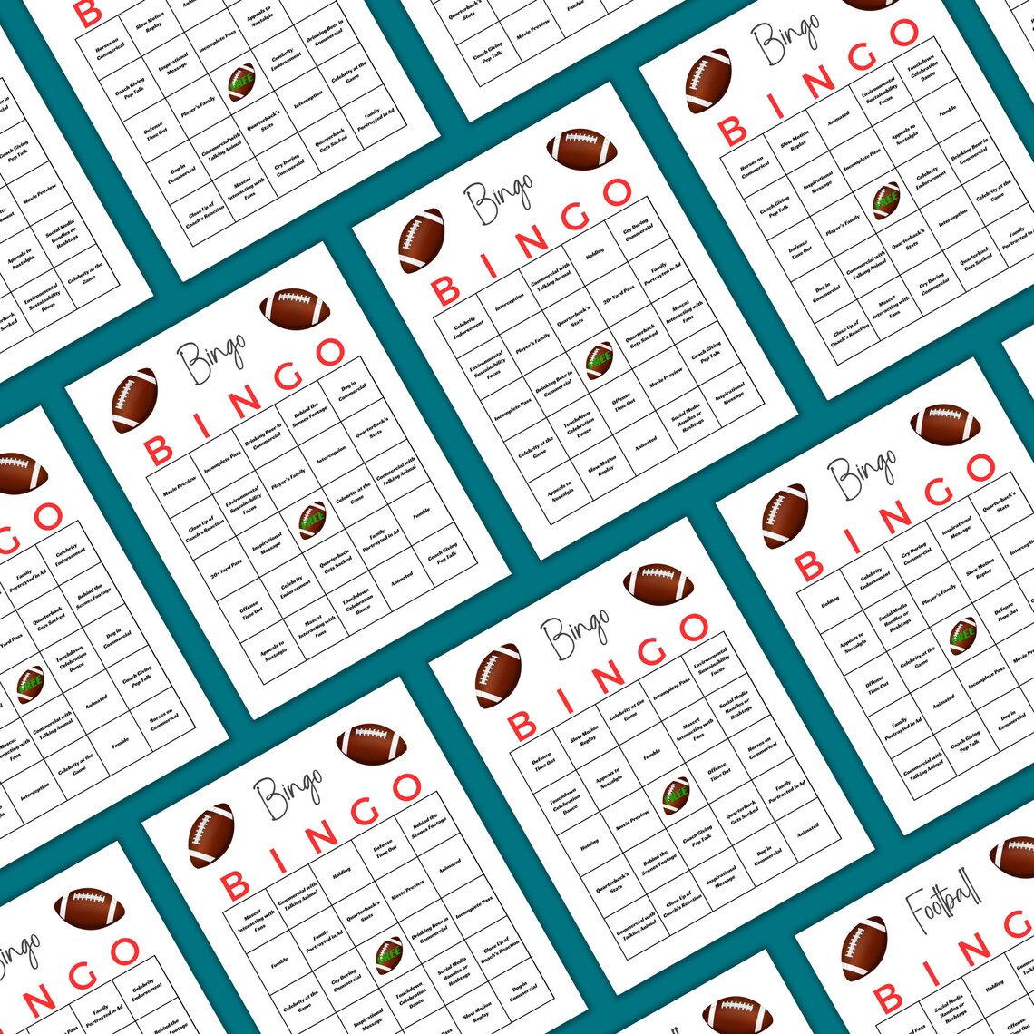 Big Game BINGO Game Printable Football Party Game Seasonal Bingo ...