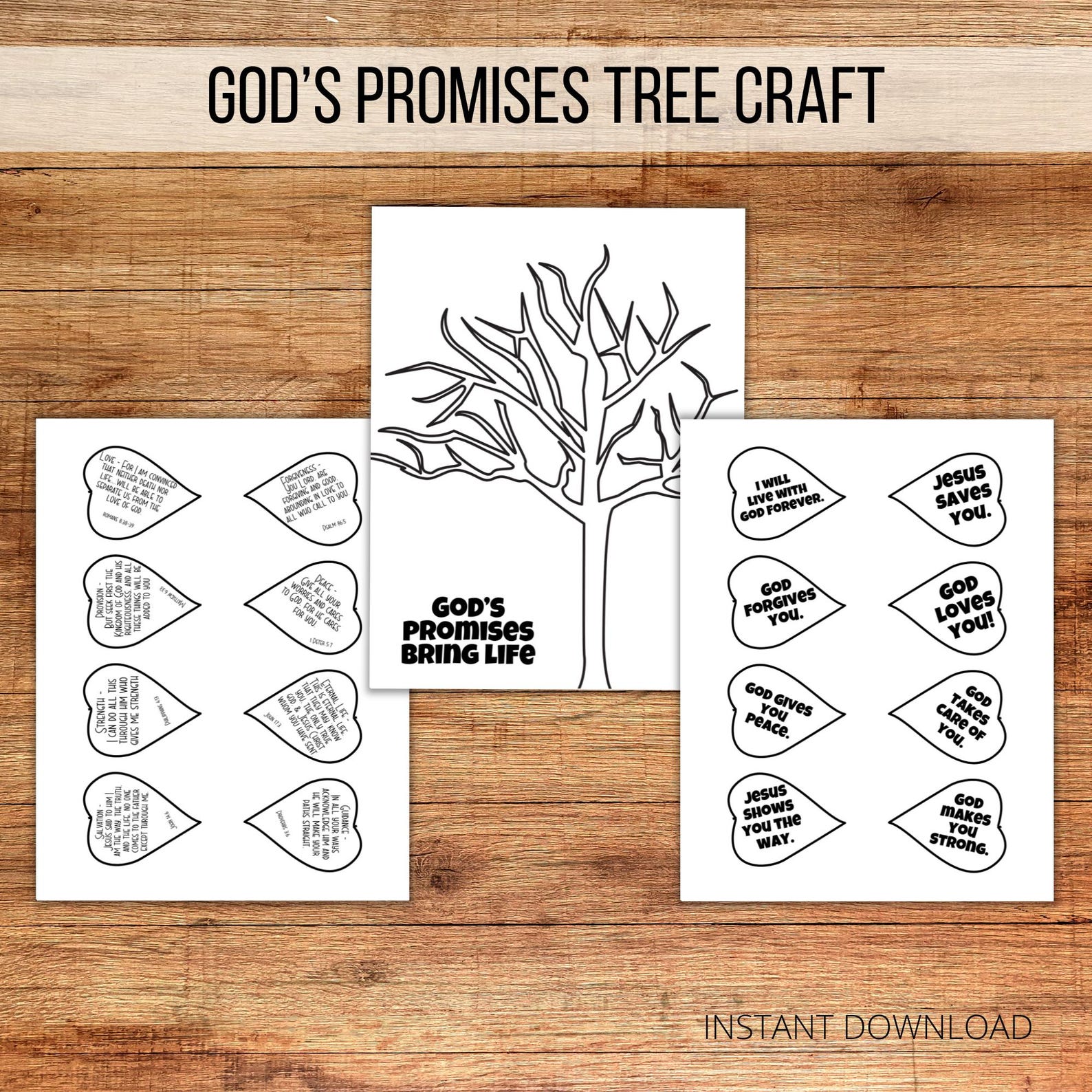 God's Promises Tree Christian Craft Kit, Printable Activity for Sunday ...
