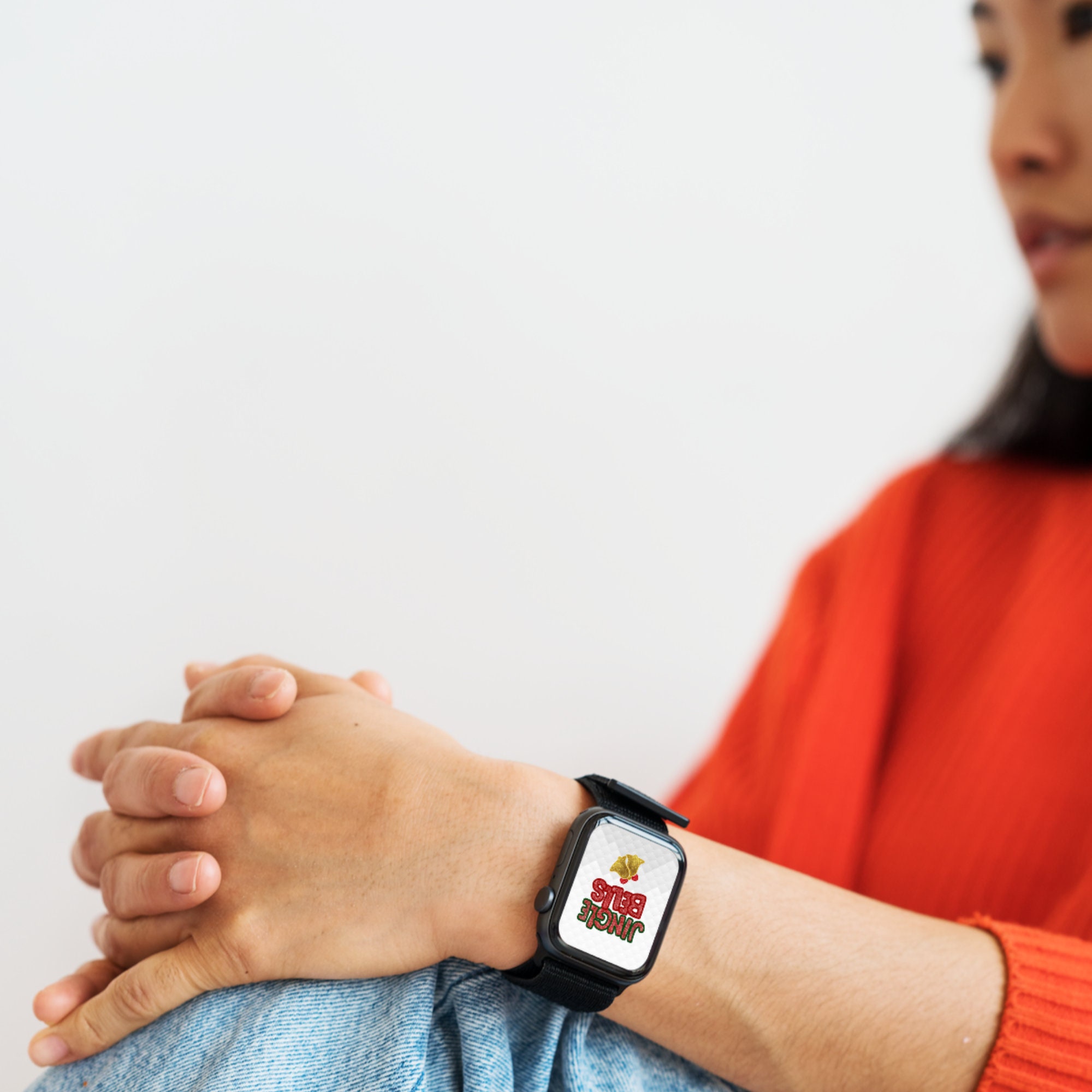 Jingle Bells Watch Face Red & Green Watch Wallpaper Christmas Glitter ...