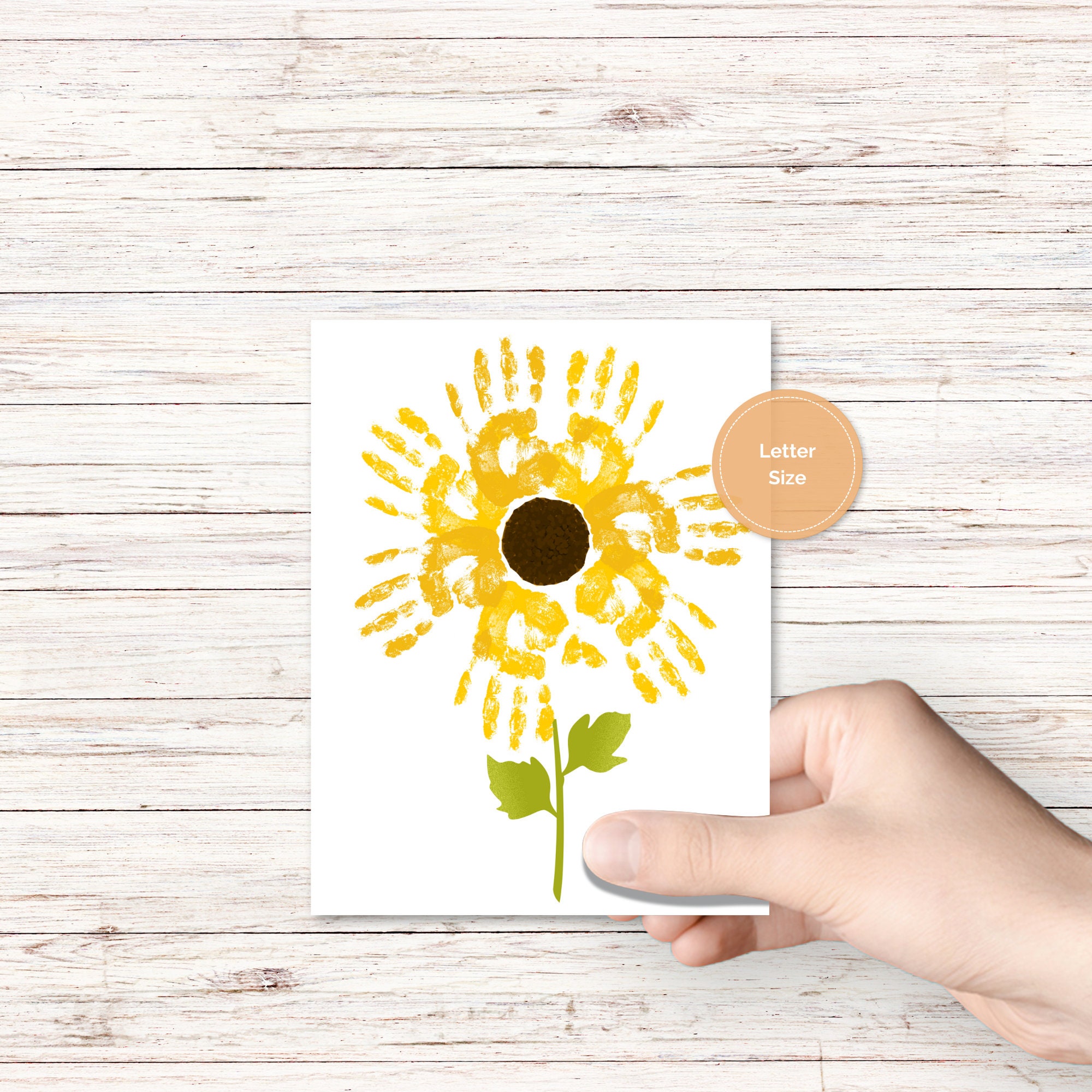 Sunflower Handprint Keepsake Gift Craft Printable Sunflower Art Project ...