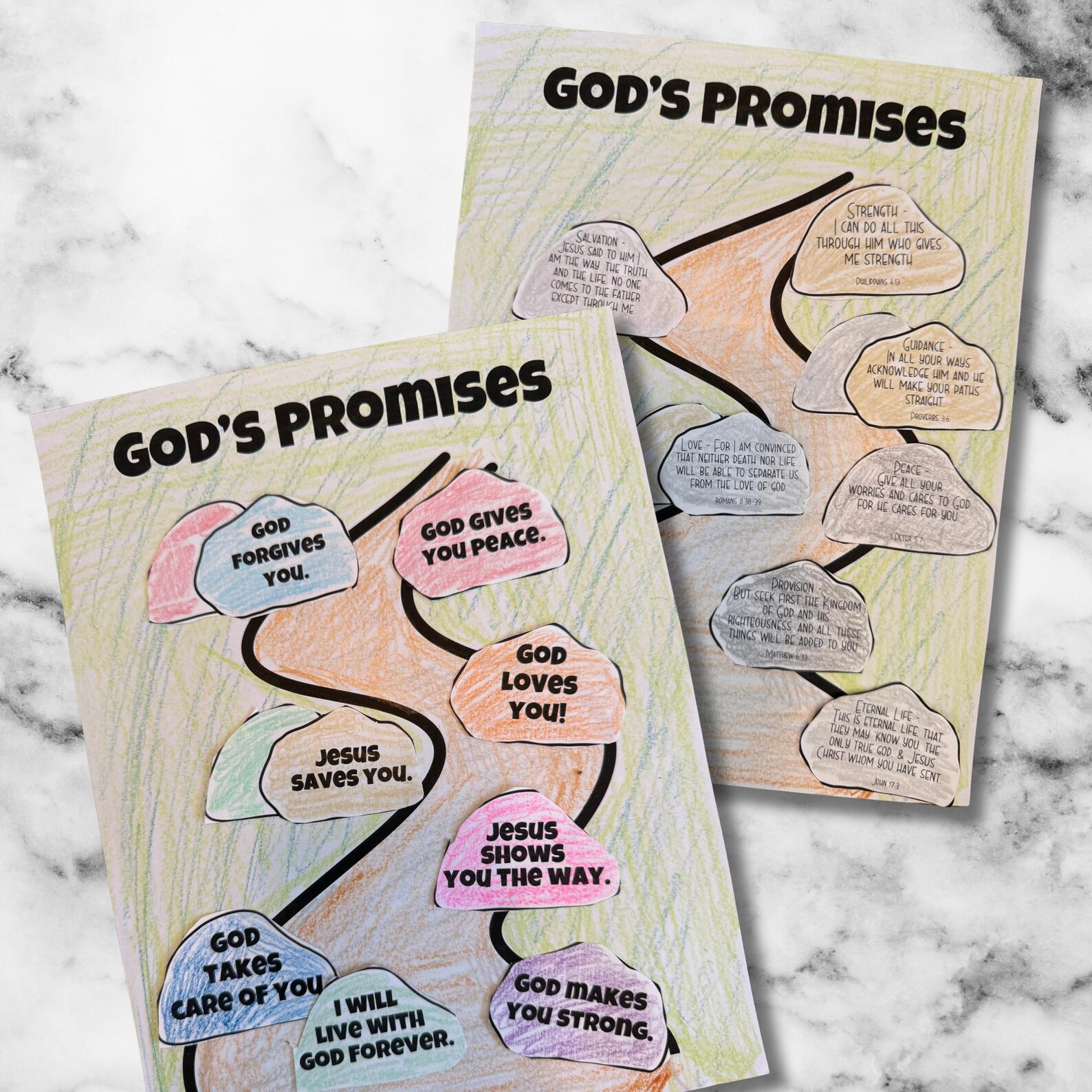 God's Promises Path Christian Craft Kit, Printable Bible Story Activity ...