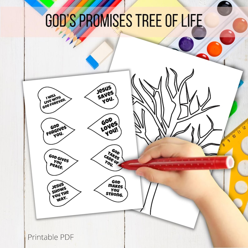 God's Promises Tree Christian Craft Kit, Printable Activity for Sunday ...
