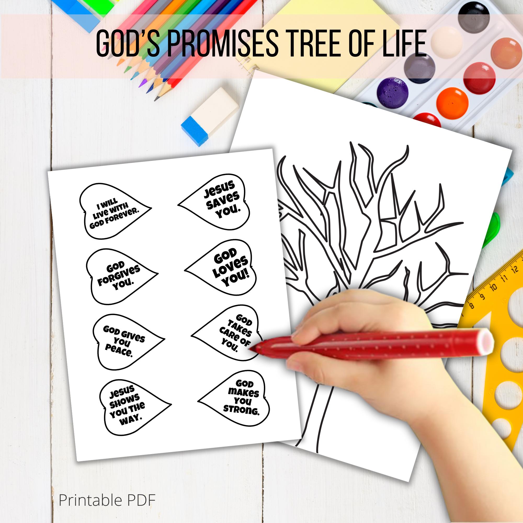 God's Promises Tree Christian Craft Kit, Printable Activity for Sunday ...