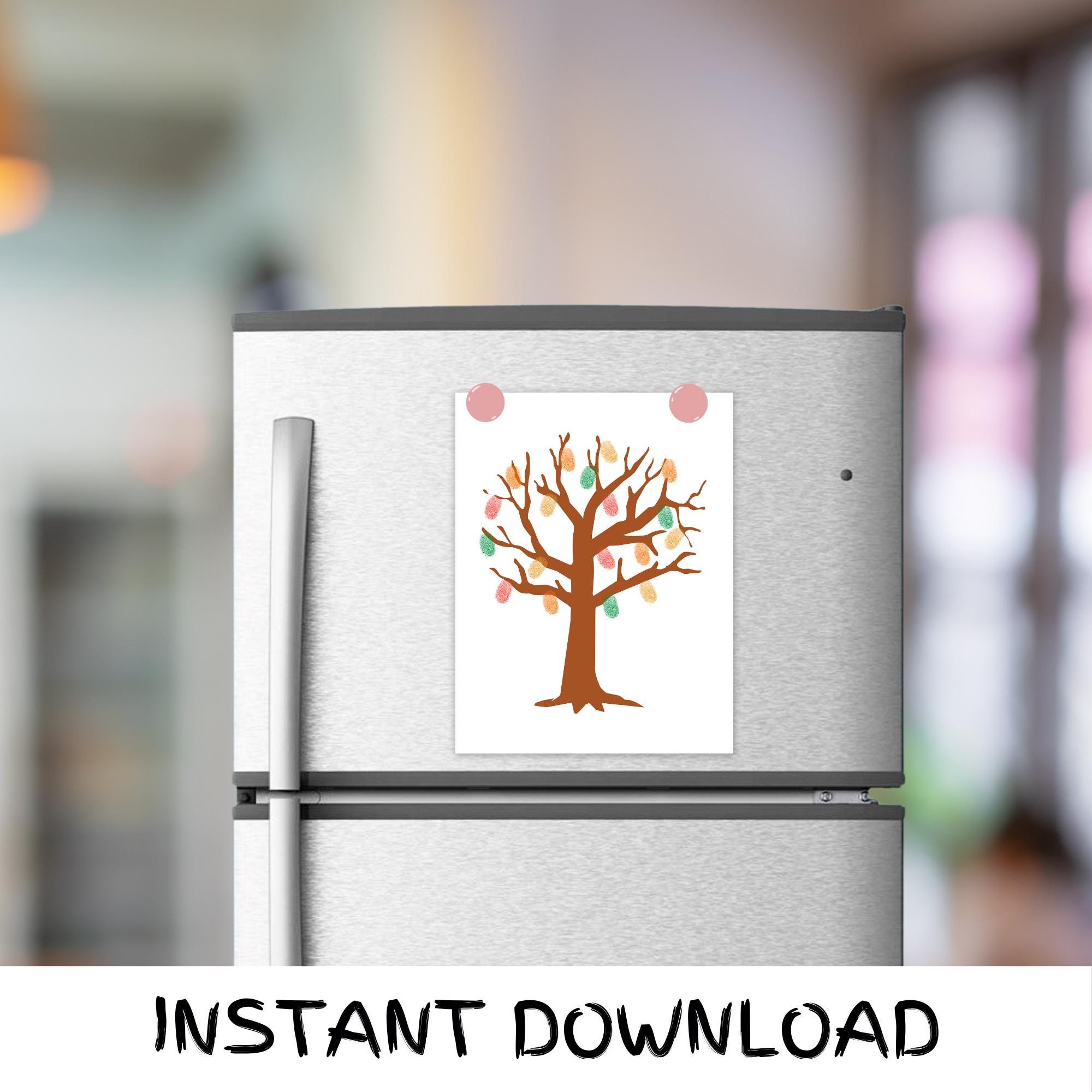 Fall Tree Fingerprint Keepsake Gift Craft, Printable Autumn Handprint ...
