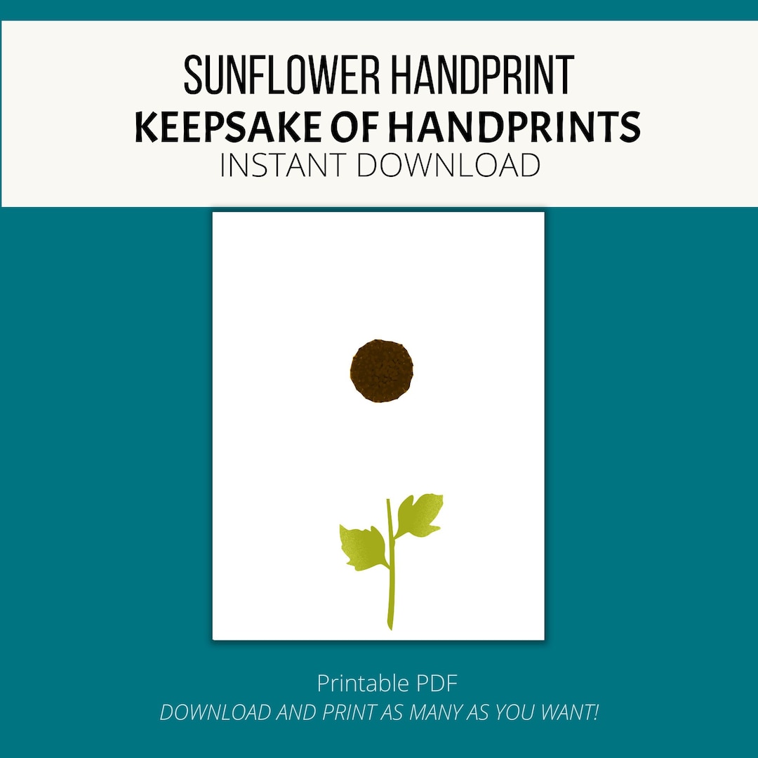 Sunflower Handprint Keepsake Gift Craft | Printable Sunflower Art ...