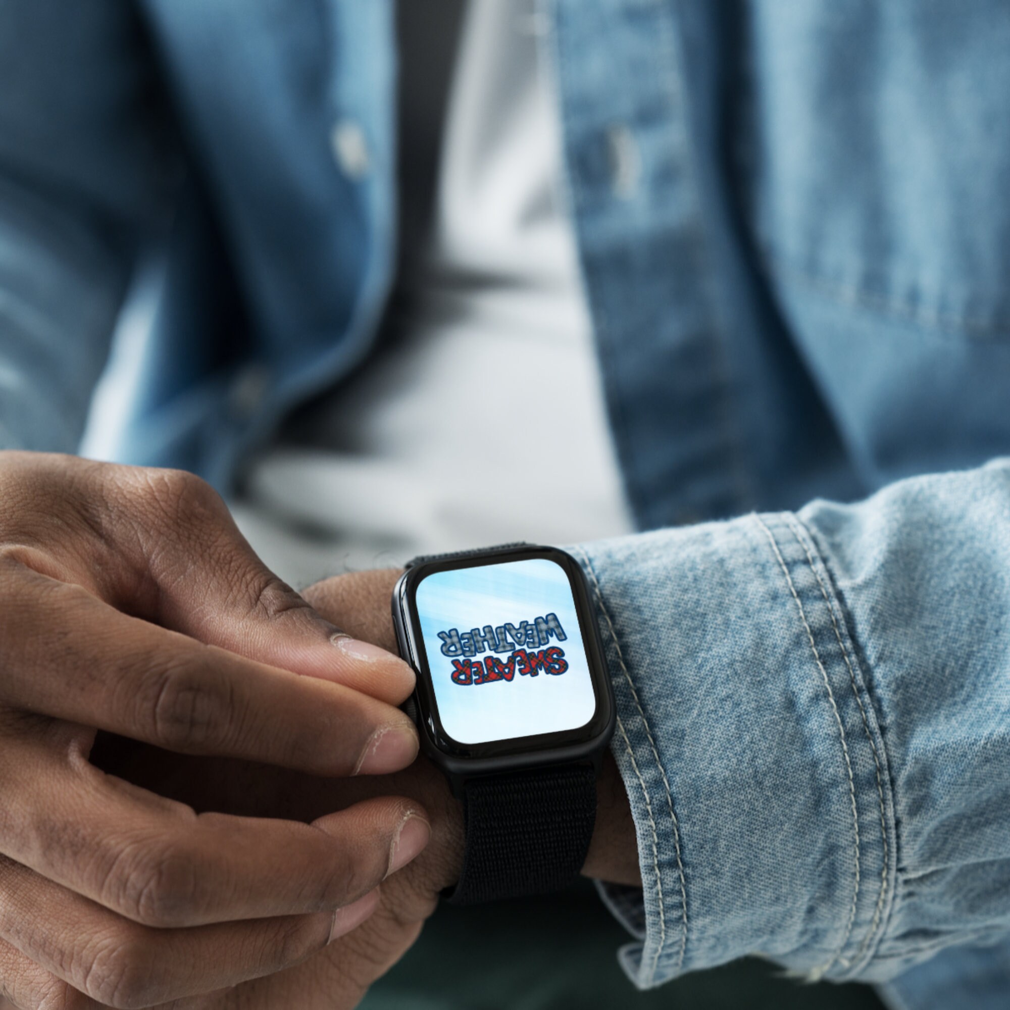 Sweater Weather Wintery Watch Face Red, Blue, White, Watch Wallpaper ...