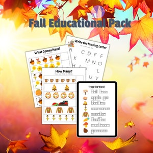 Fall Educational Worksheets for Kids Preschool to 2nd Grade Fall Fun ...
