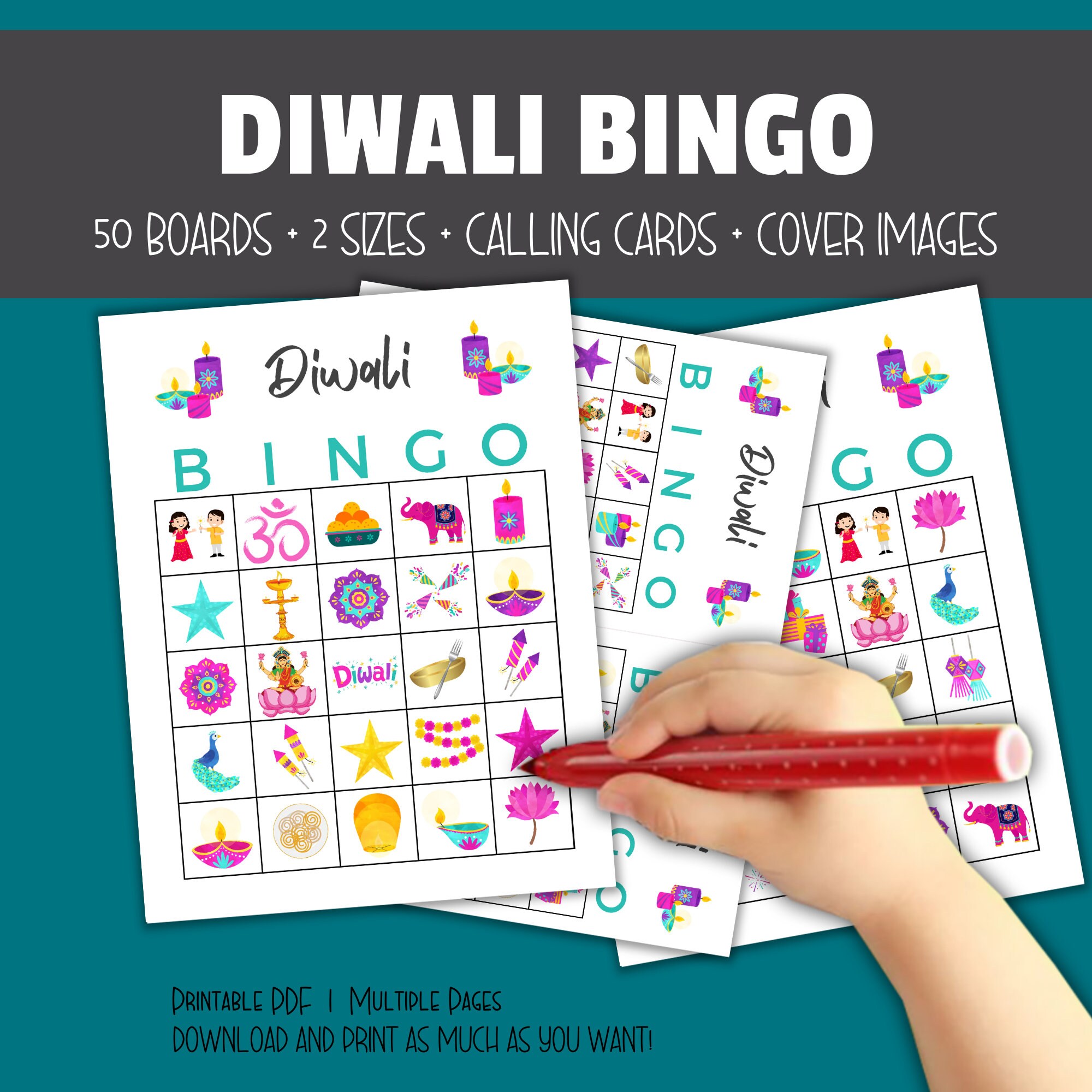 Diwali Family Bingo Printable | Diwali Kids Classroom Activity Unit ...