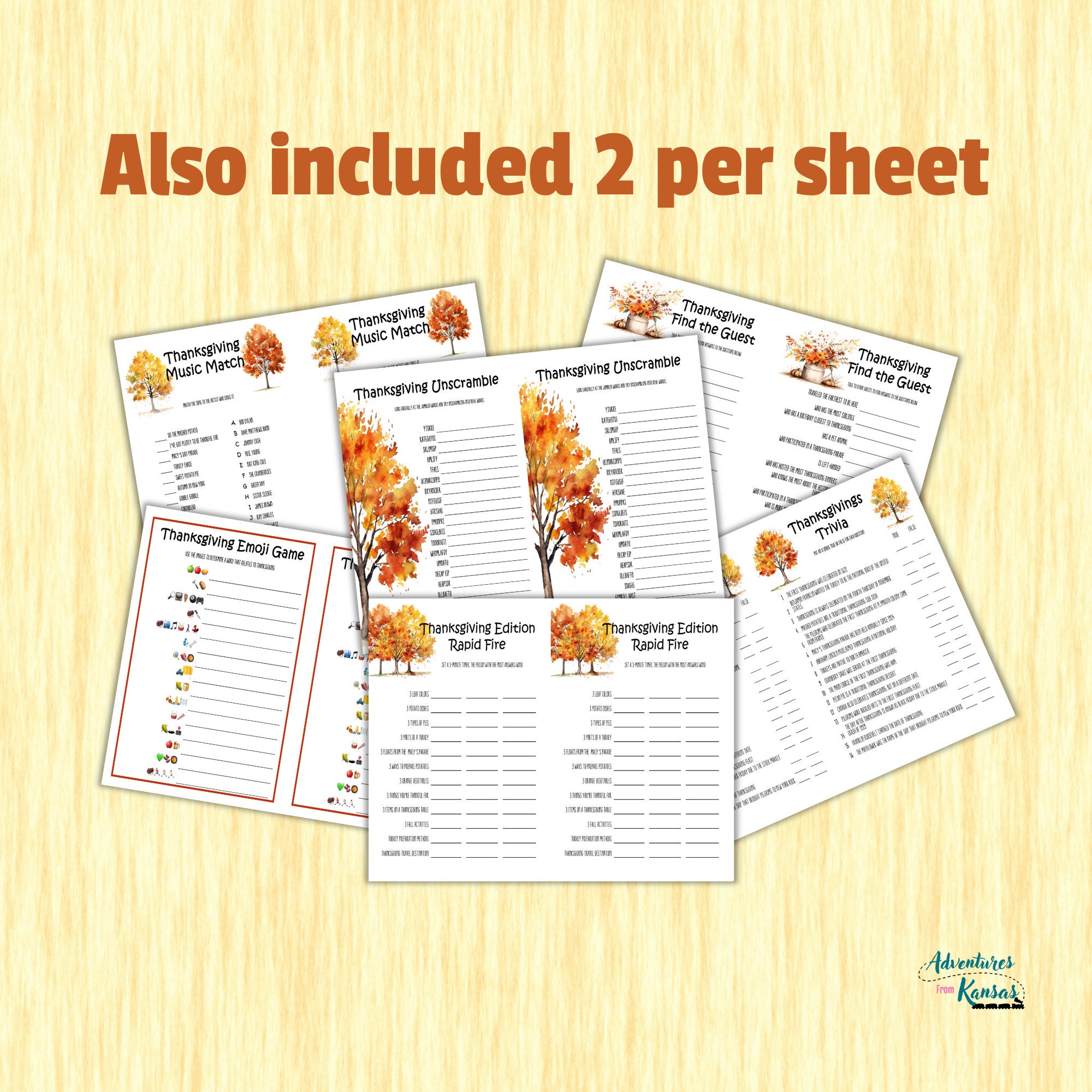 Thanksgiving Family Activity Printable Bundle, 33 Games Including Ice ...