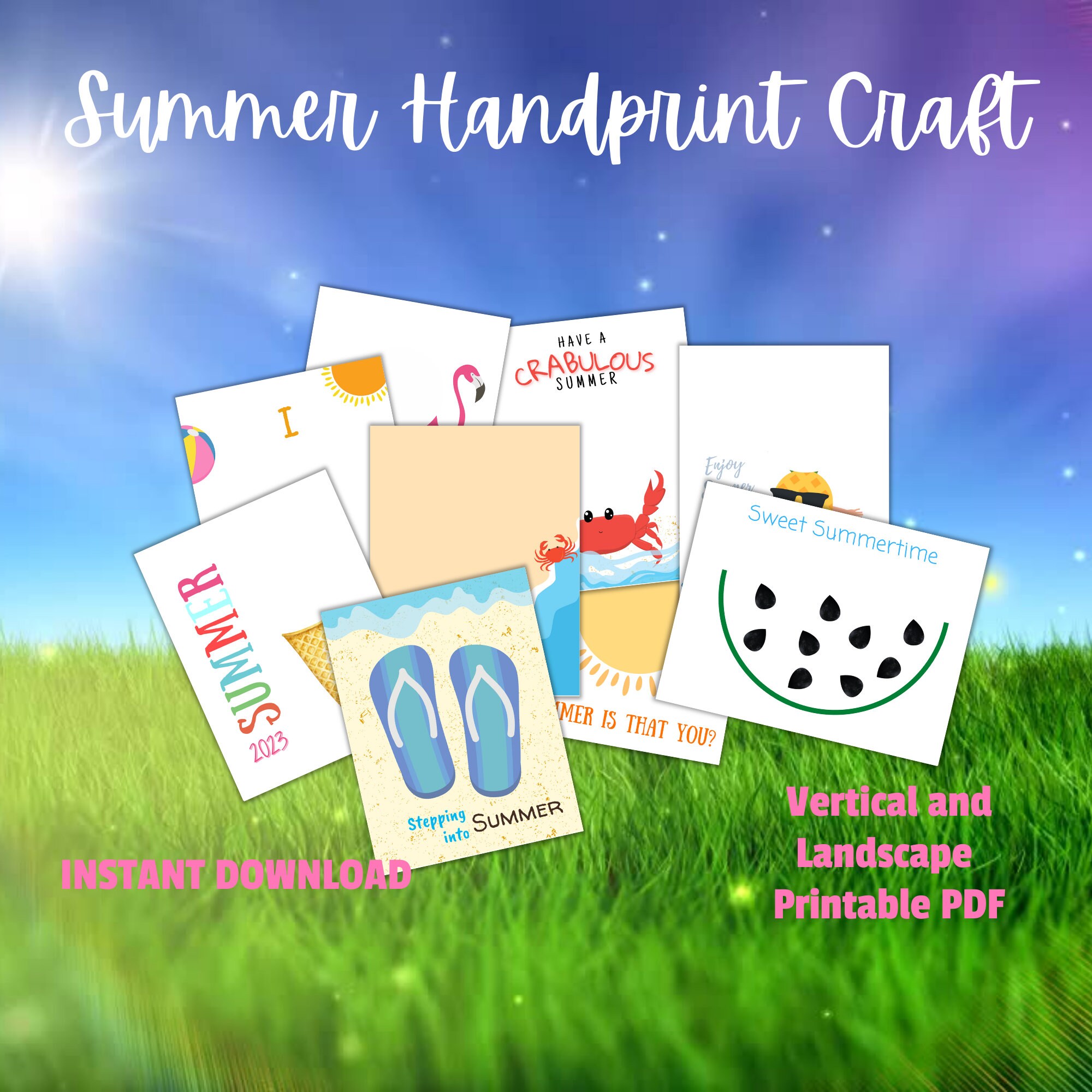 Summer Handprint Art | Summer Handprint Craft | Handprint Keepsake Art ...