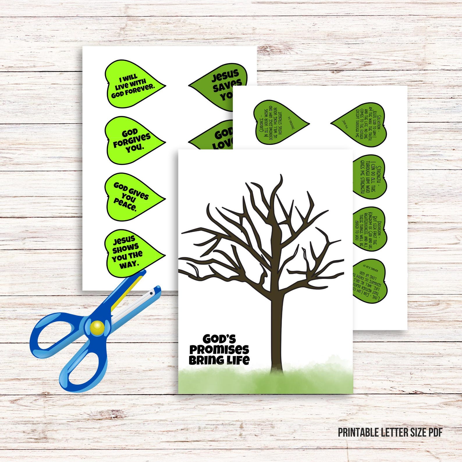 God's Promises Tree Christian Craft Kit, Printable Activity for Sunday ...