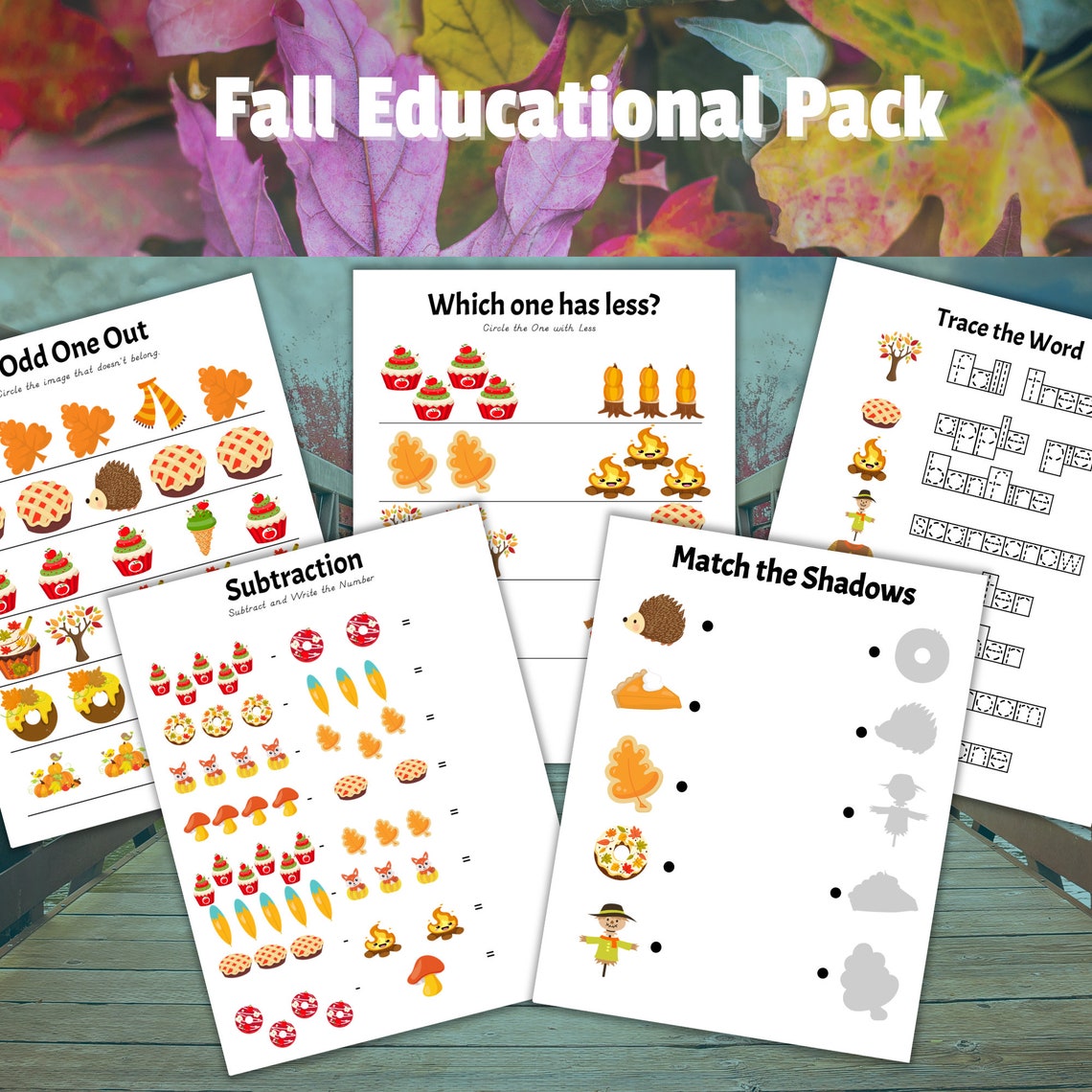 Fall Educational Worksheets for Kids Preschool to 2nd Grade Fall Fun ...