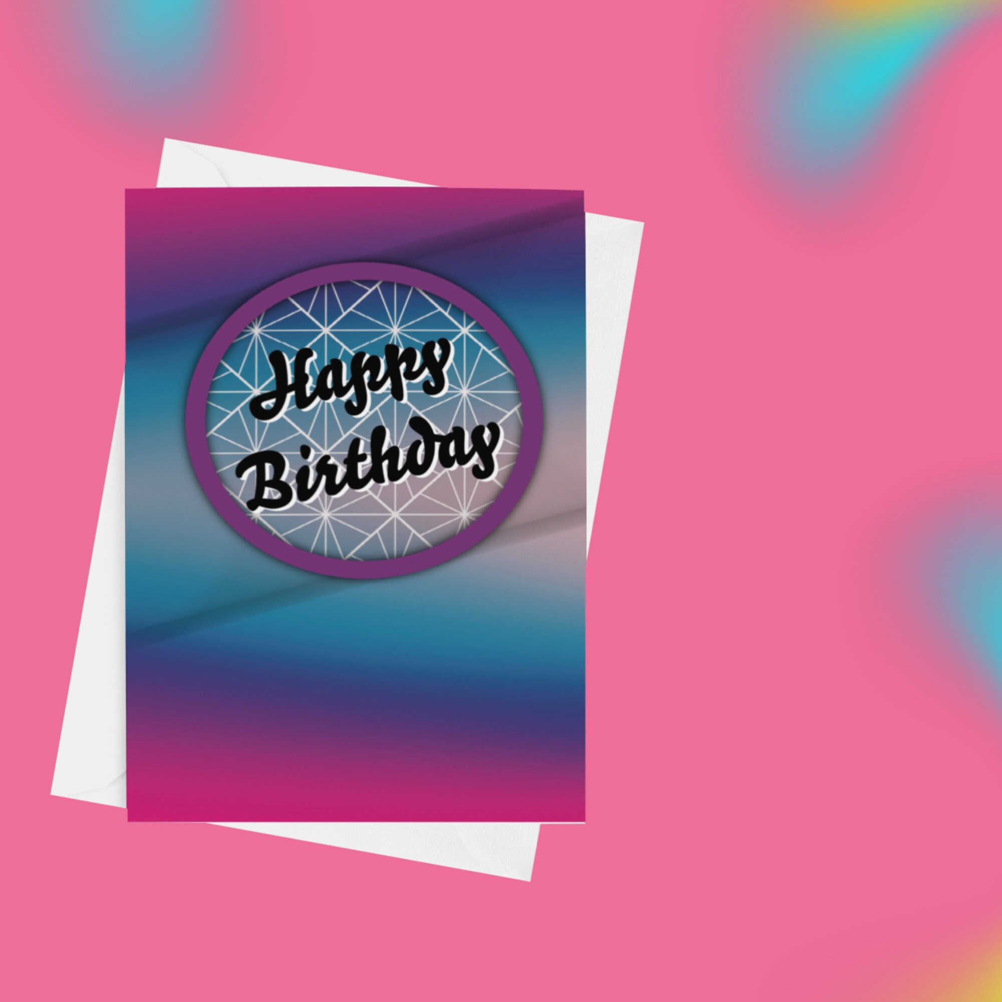 Printable Happy Birthday Card Neon 80s Feel B-day Card - Etsy