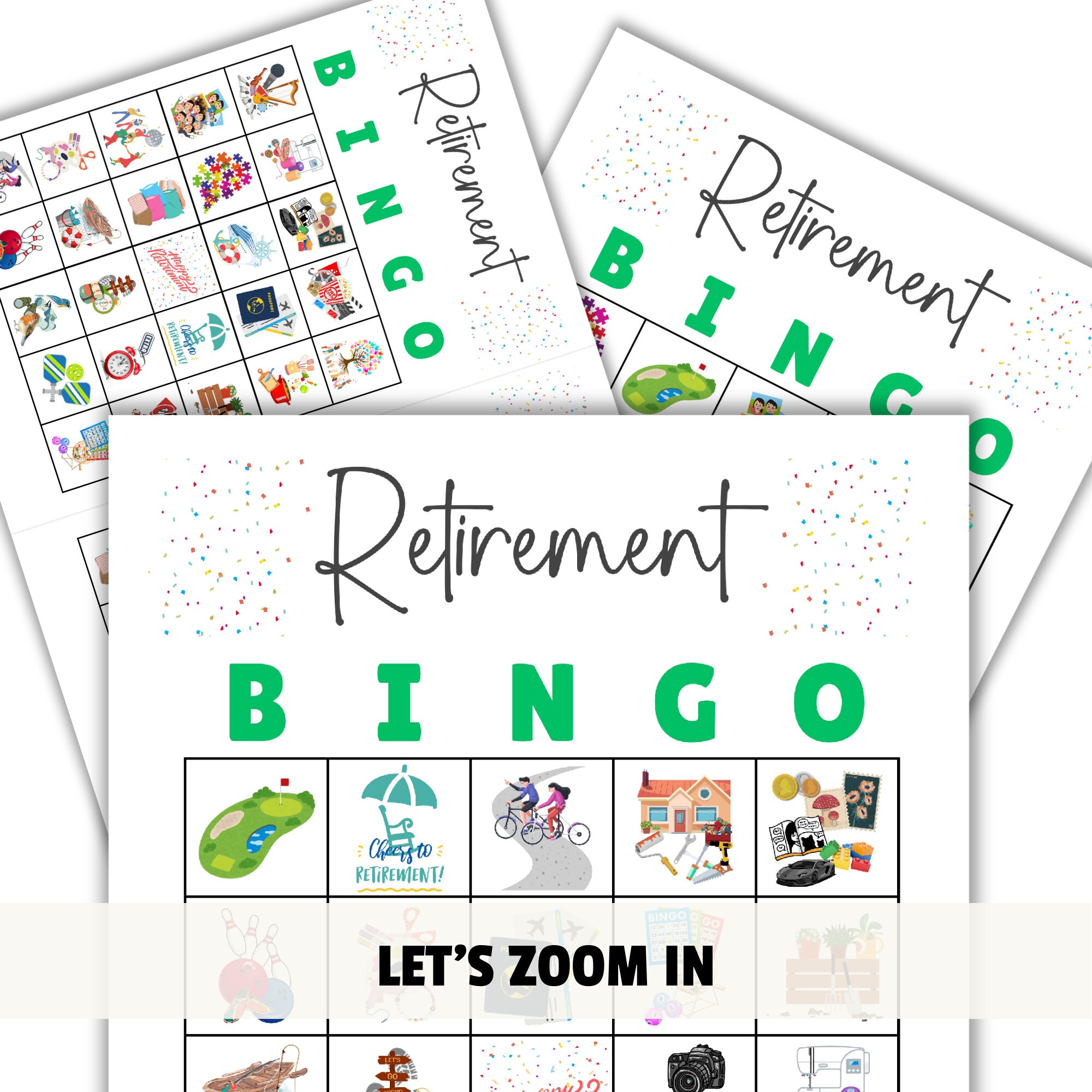 Retirement Bingo Game Printable Featuring Classic Retirement Hobbies to ...