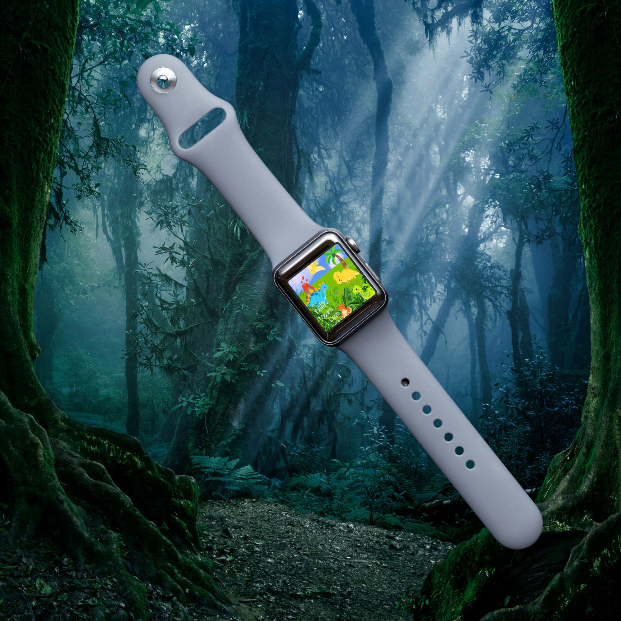 Bright Dinosaur Watch Wallpaper Dino Watch Face Colorful Kid Dino Watch ...